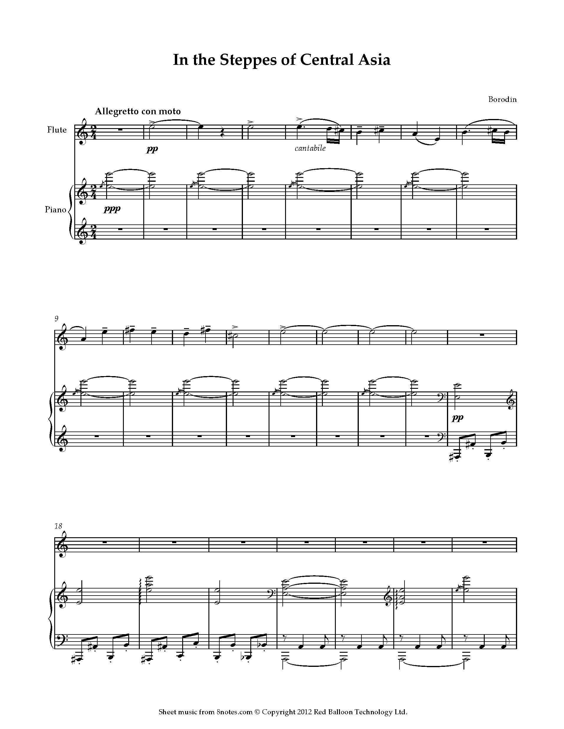 Borodin - In the Steppes of Central Asia Sheet music for Flute - 8notes.com