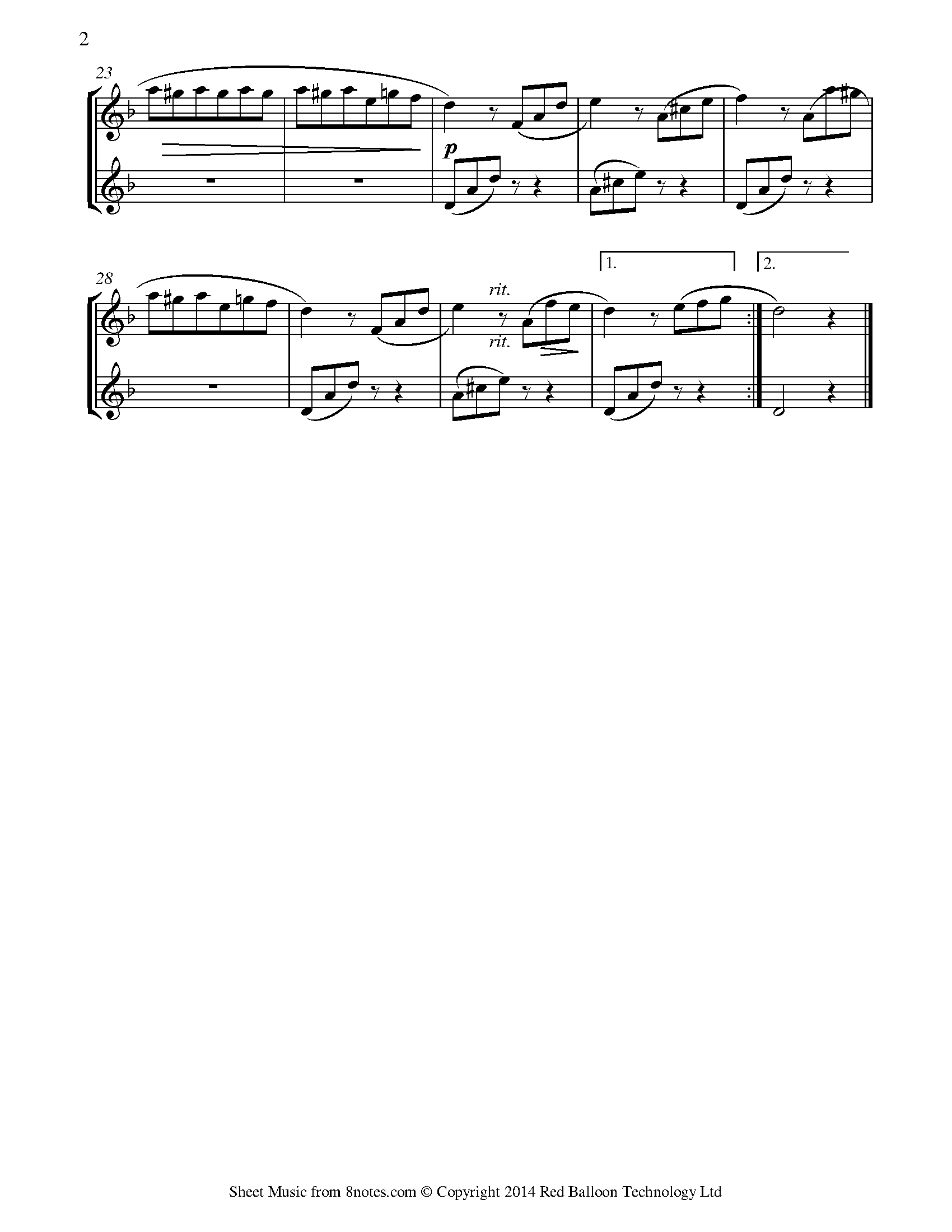 Beethoven - Fur Elise Sheet music for Flute Duet - 8notes.com