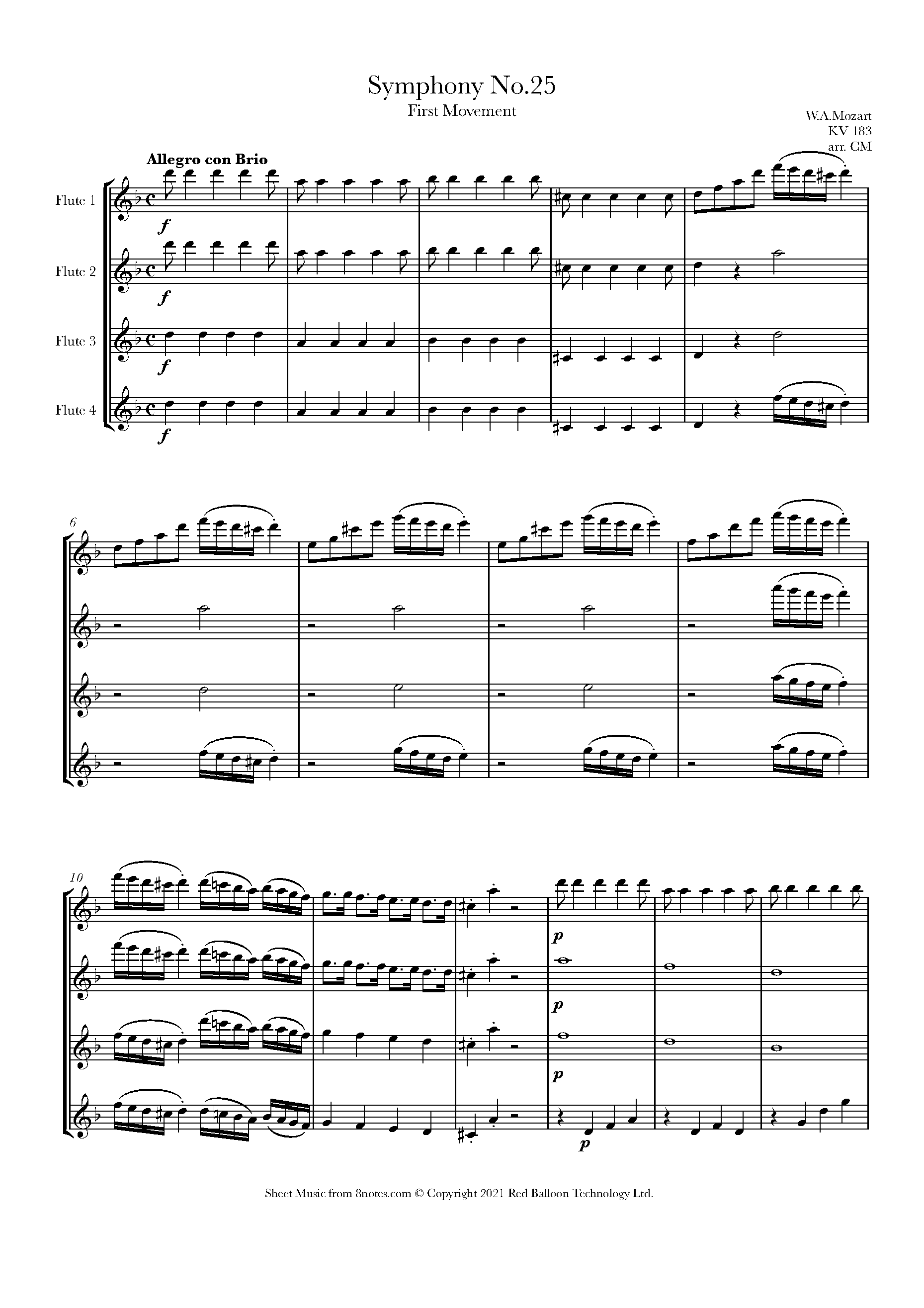 Wolfgang Amadeus Mozart - Symphony No. 25, K. 183 1st mvt (Complete ...