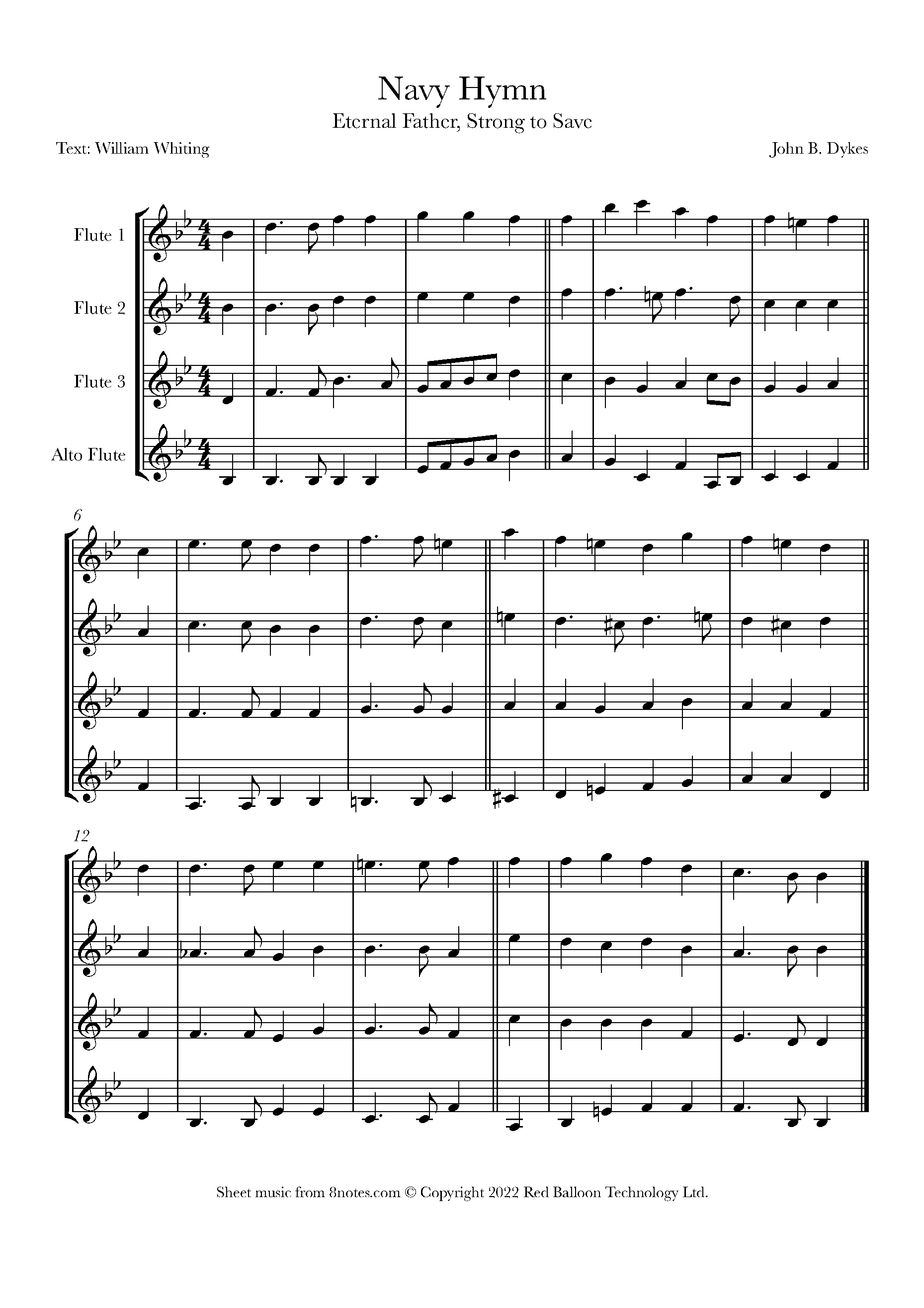 Dykes - Navy Hymn (Eternal Father, Strong to Save) Sheet music for ...