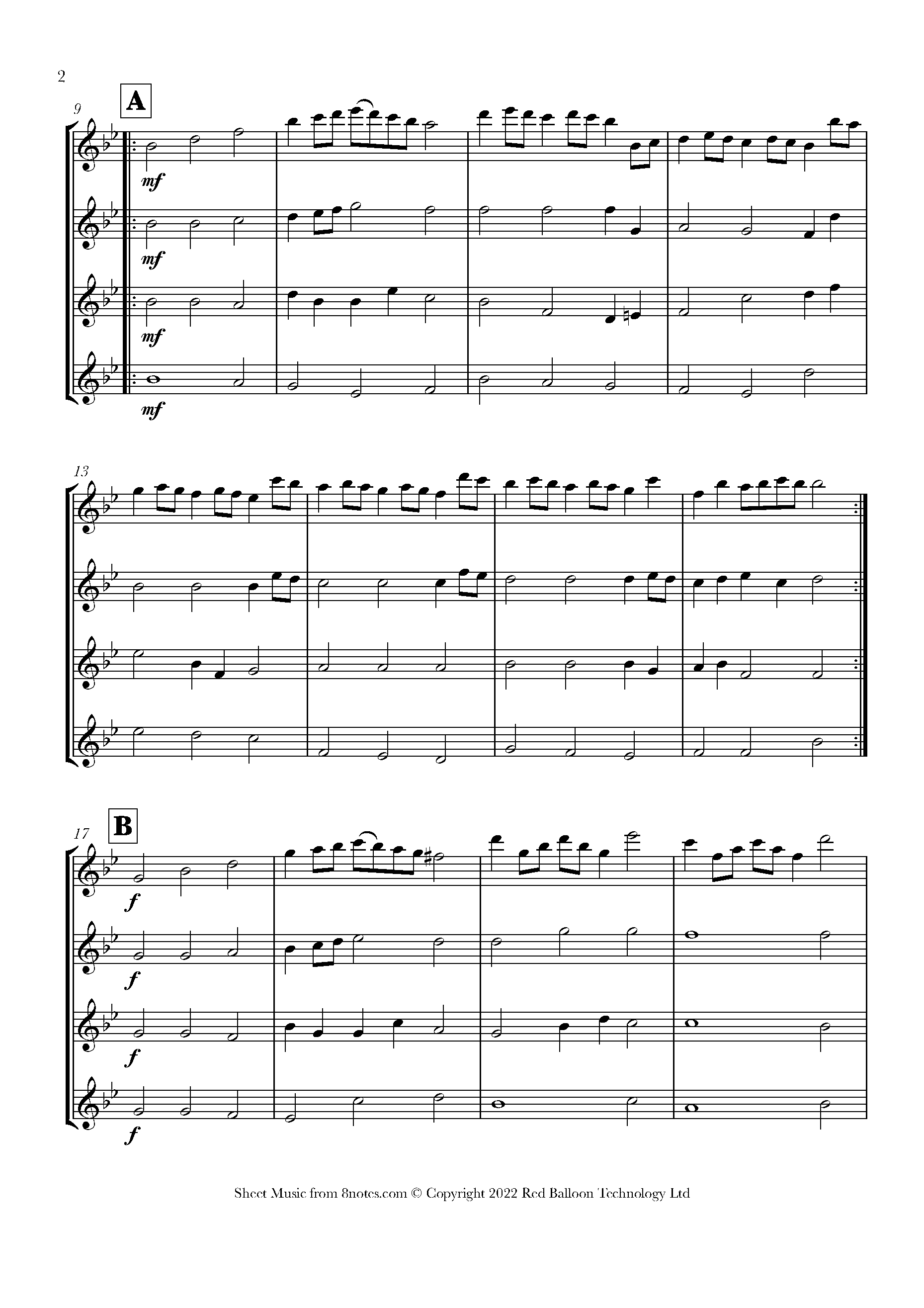 Purcell - Rondeau from Abdelazer Sheet music for Flute Quartet - 8notes.com