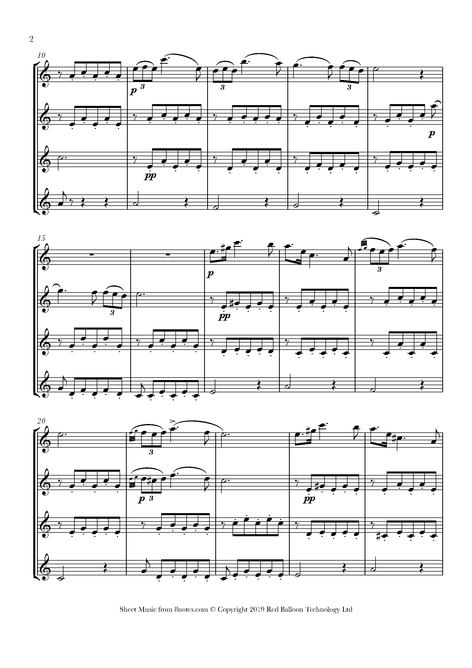Schubert - Serenade (Standchen) Sheet music for Flute Quartet - 8notes.com