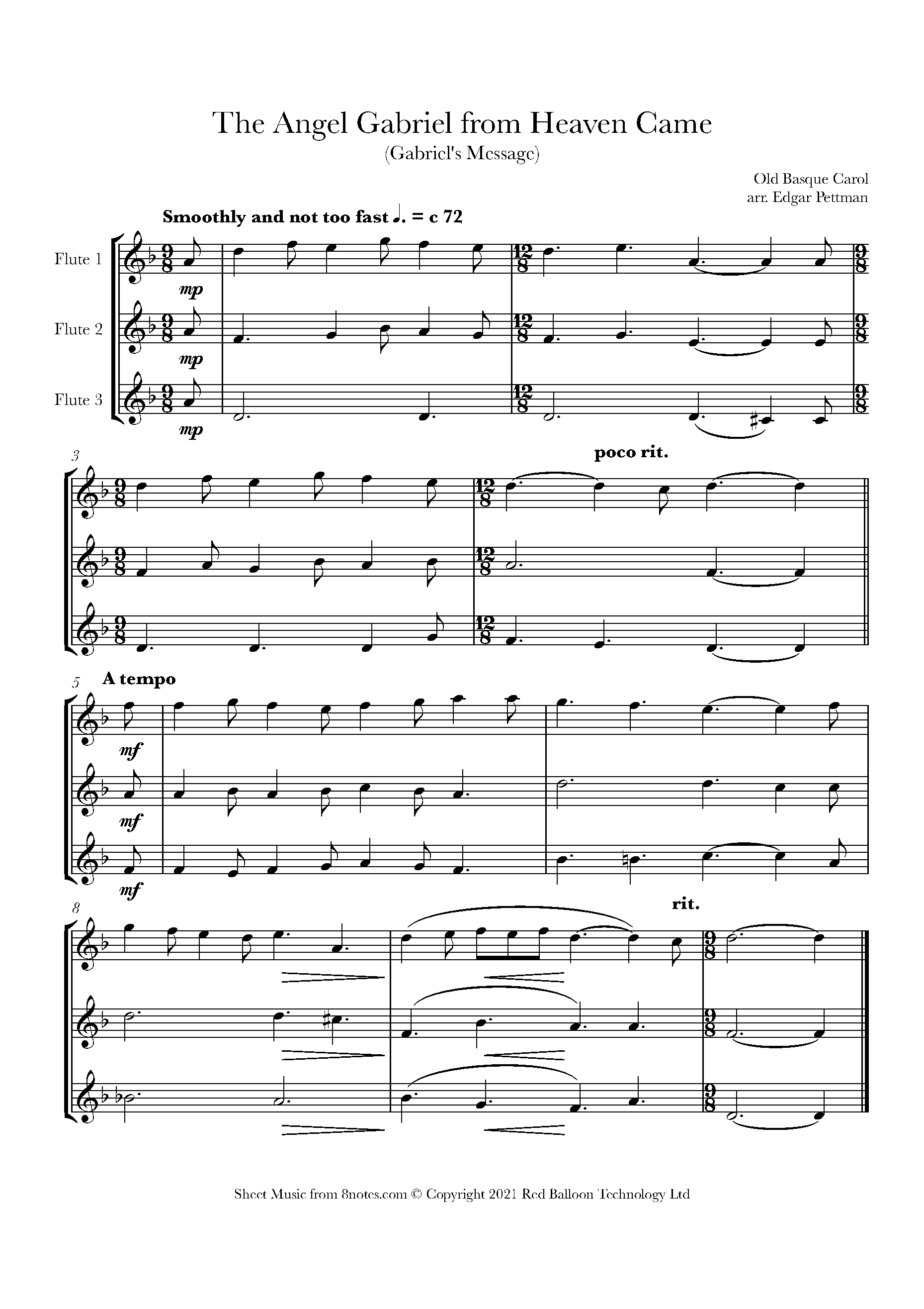 The Angel Gabriel from Heaven Came (Gabriel's Message) (trad. Basque ...