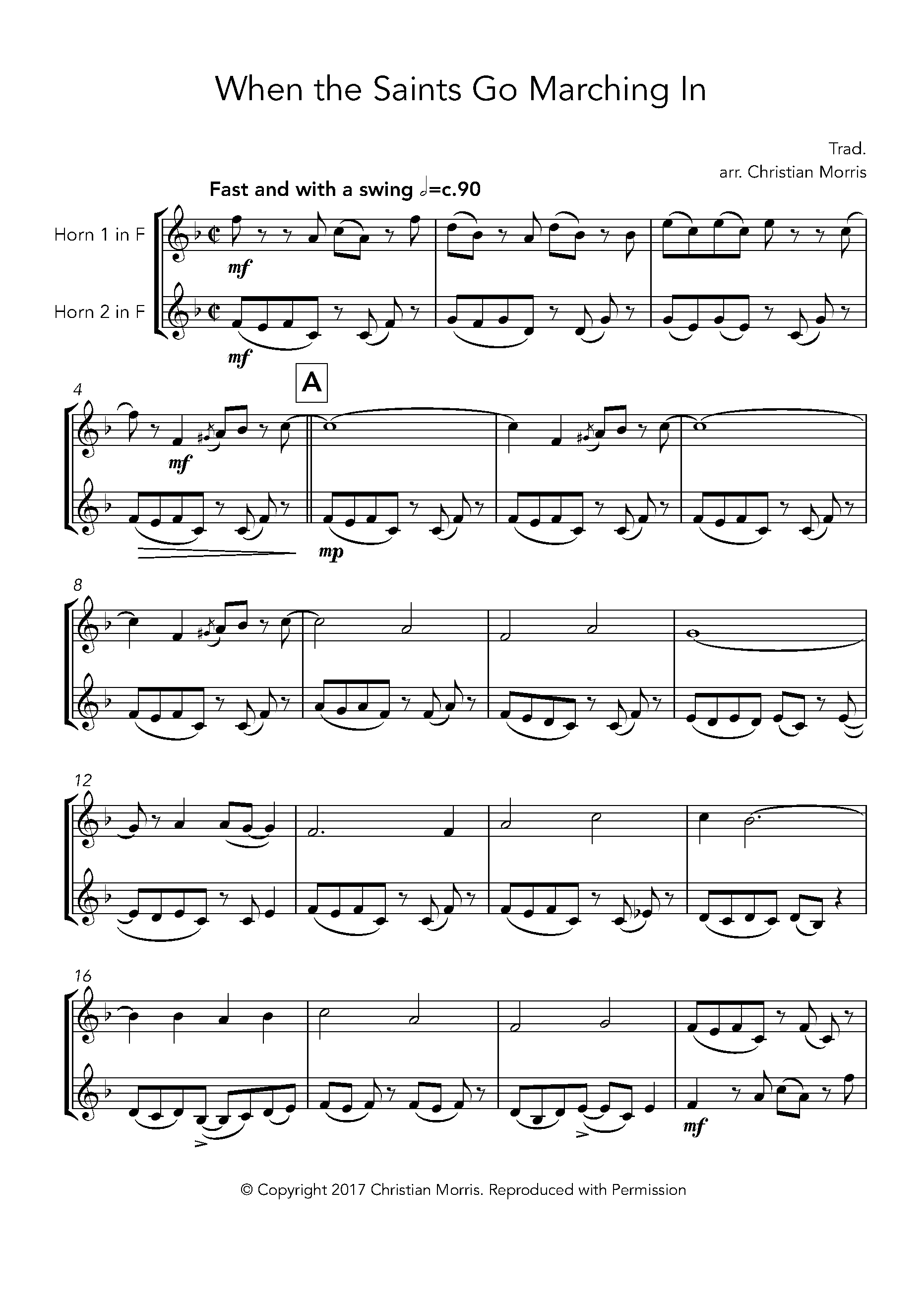 Morris - When the Saints Go Marching In (Fantasy on) Sheet music for ...