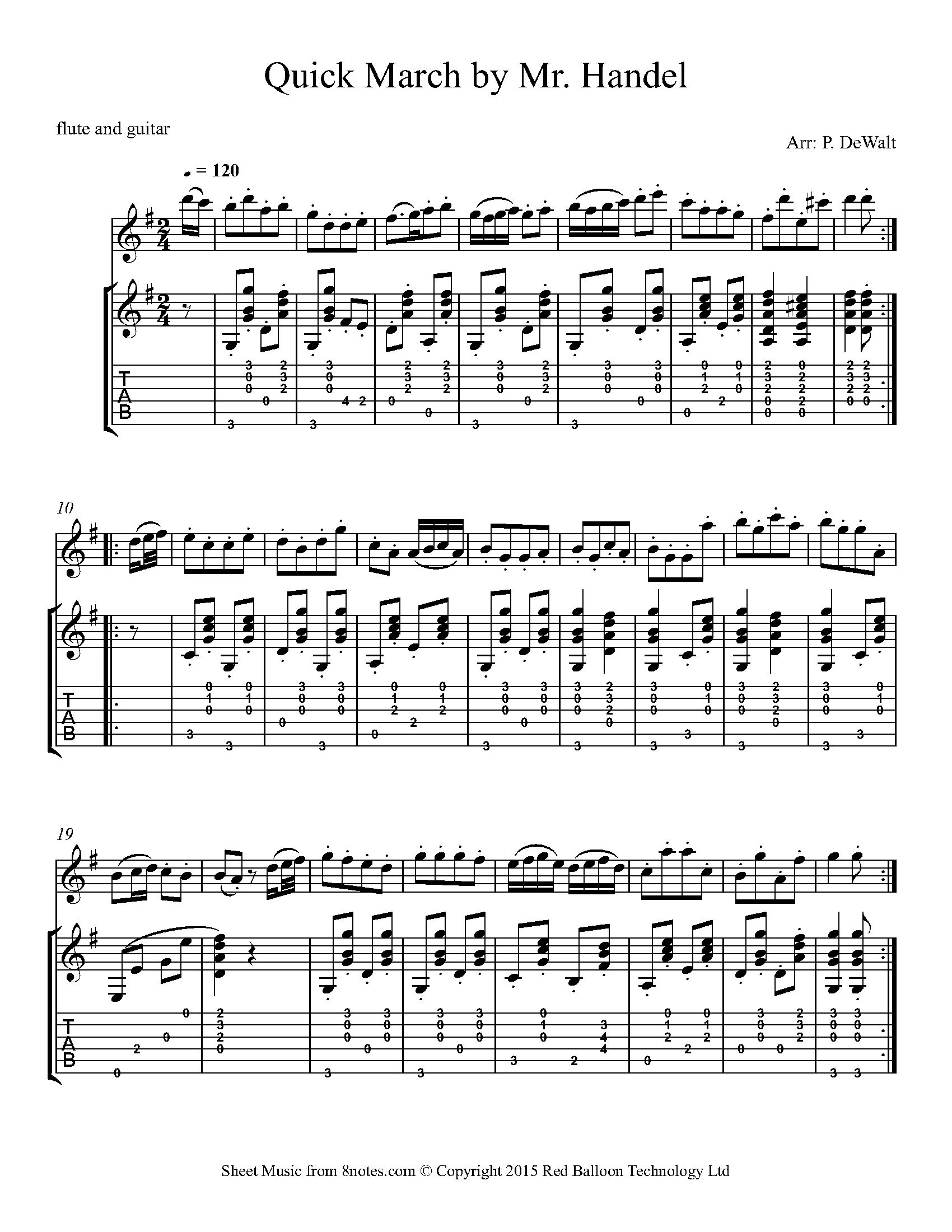 George Frideric Handel - Quick March by Mr. Handel Sheet music for ...