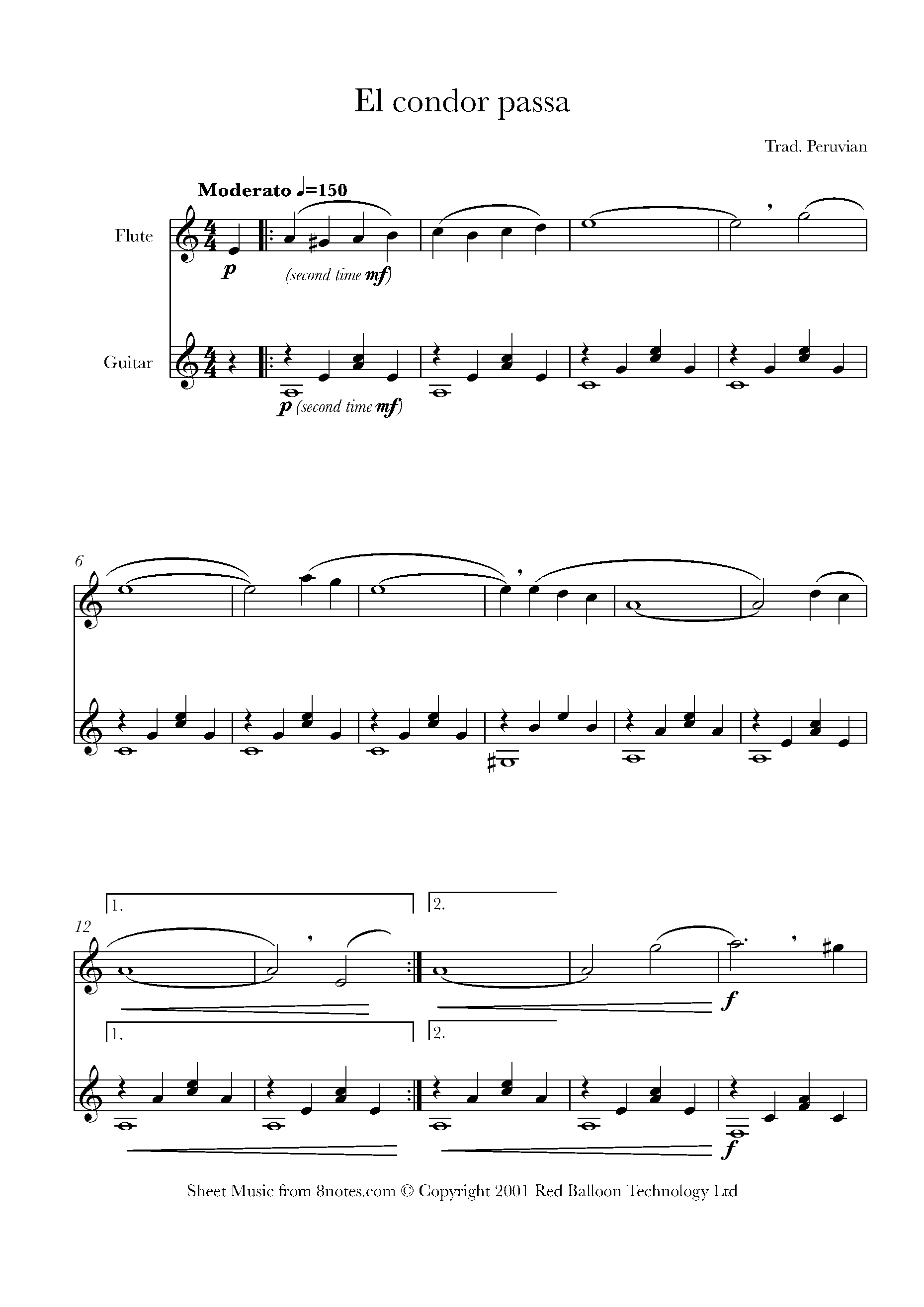 El Condor Pasa Guitar Chords