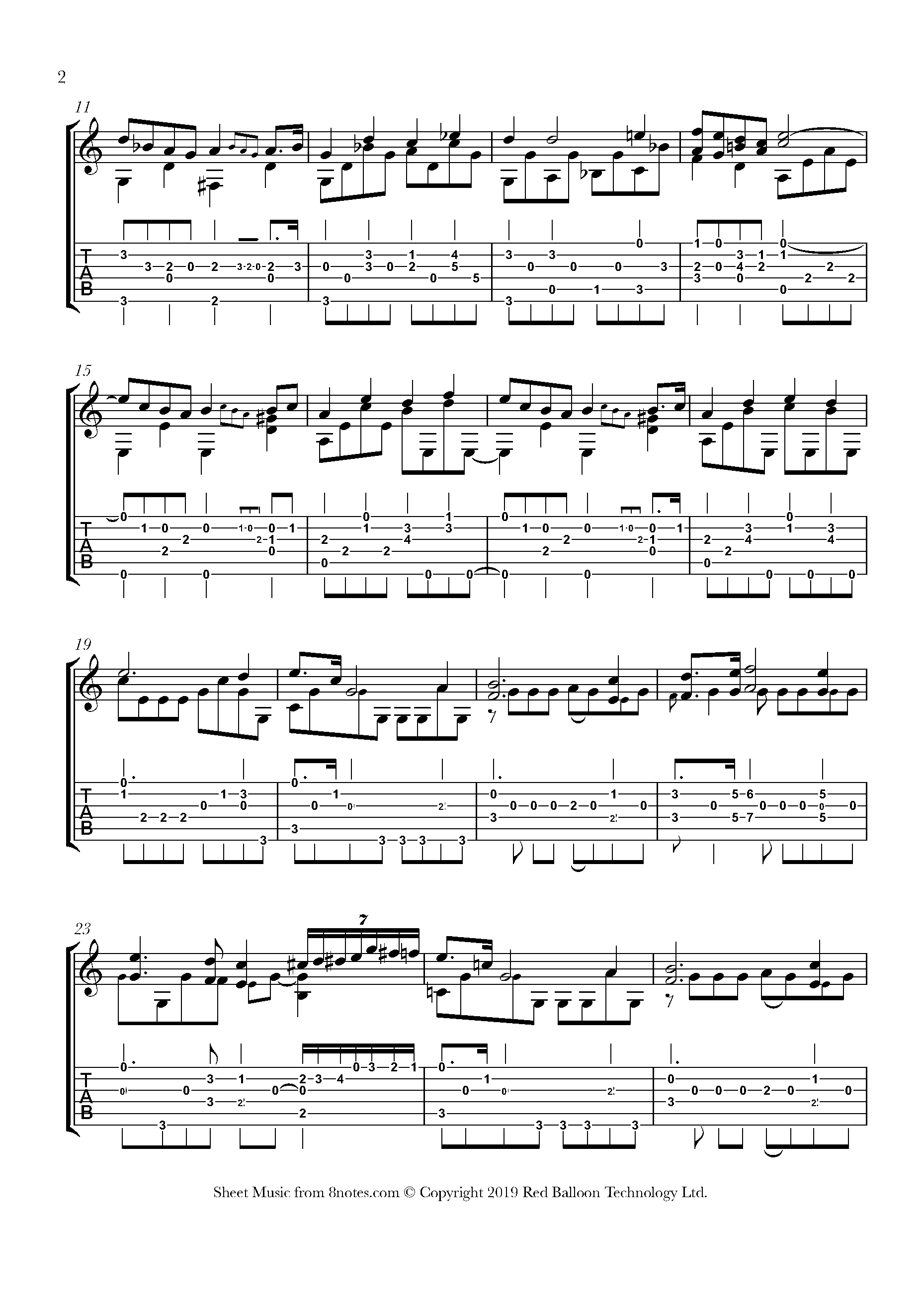 Chopin - Prelude Op. 28 No. 15 'Raindrop' Sheet music for Guitar ...