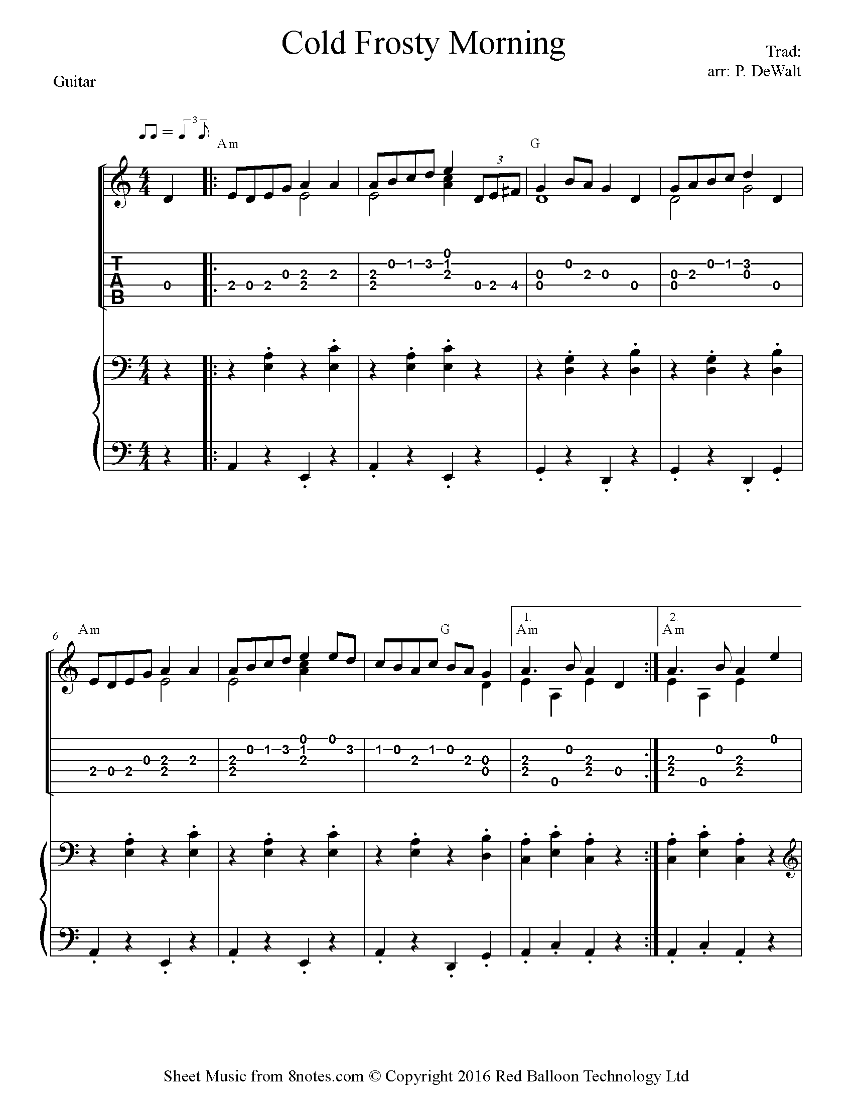 Cold Frosty Morning Sheet music for Guitar - 8notes.com
