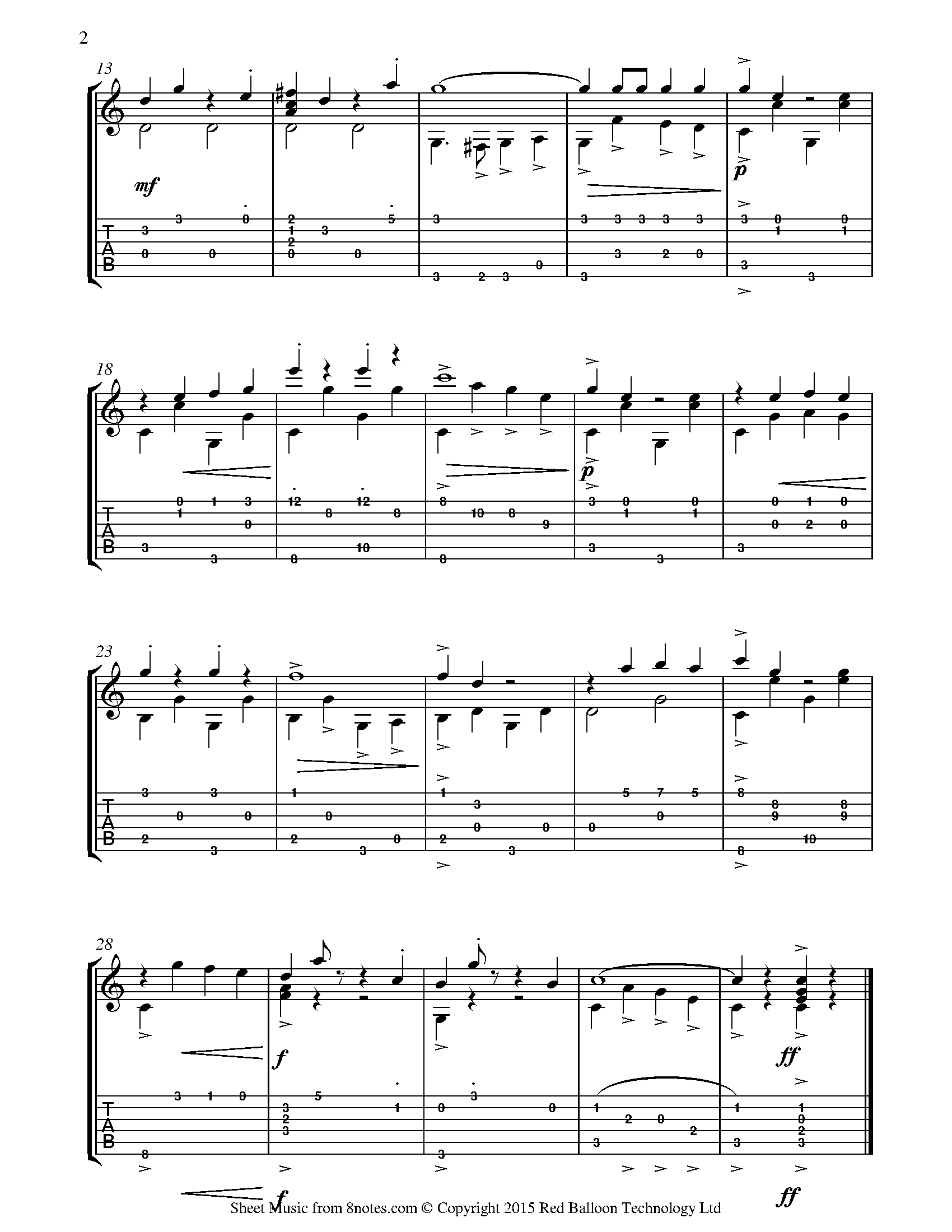 Alford - Colonel Bogey March Sheet music for Guitar - 8notes.com