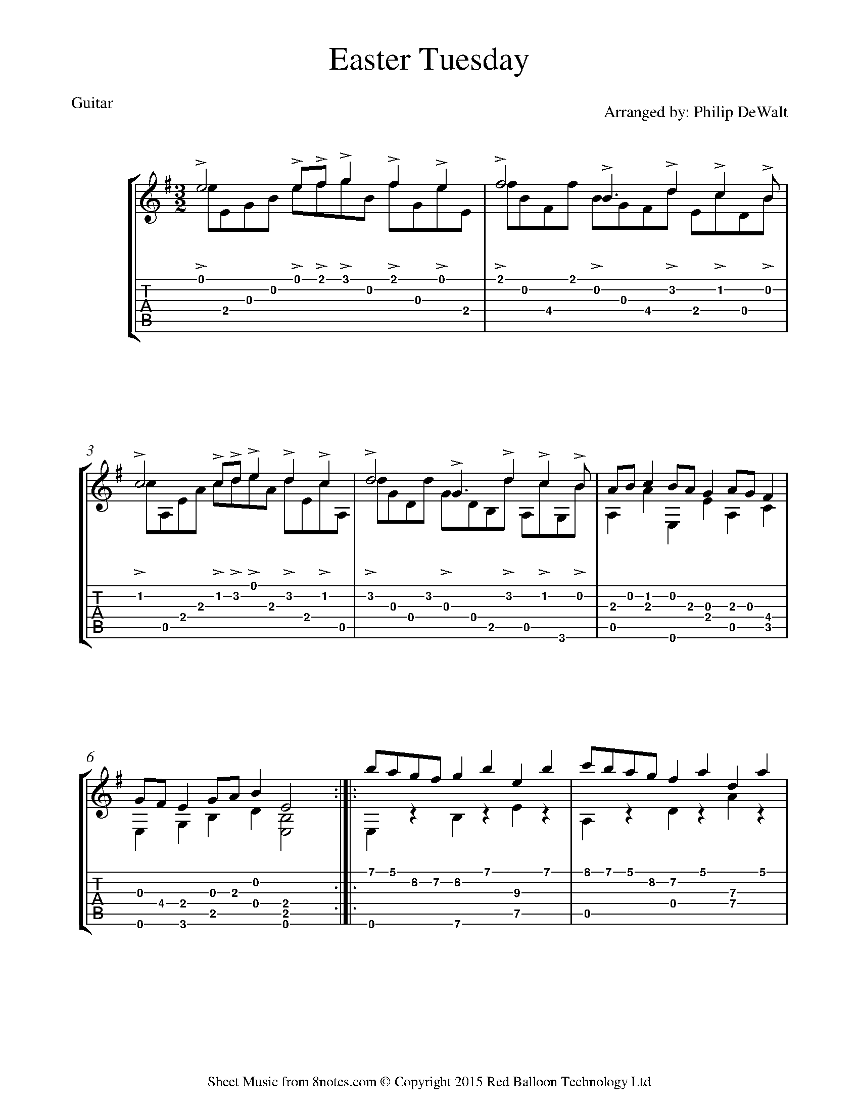 Easter Thursday Sheet music for Guitar - 8notes.com