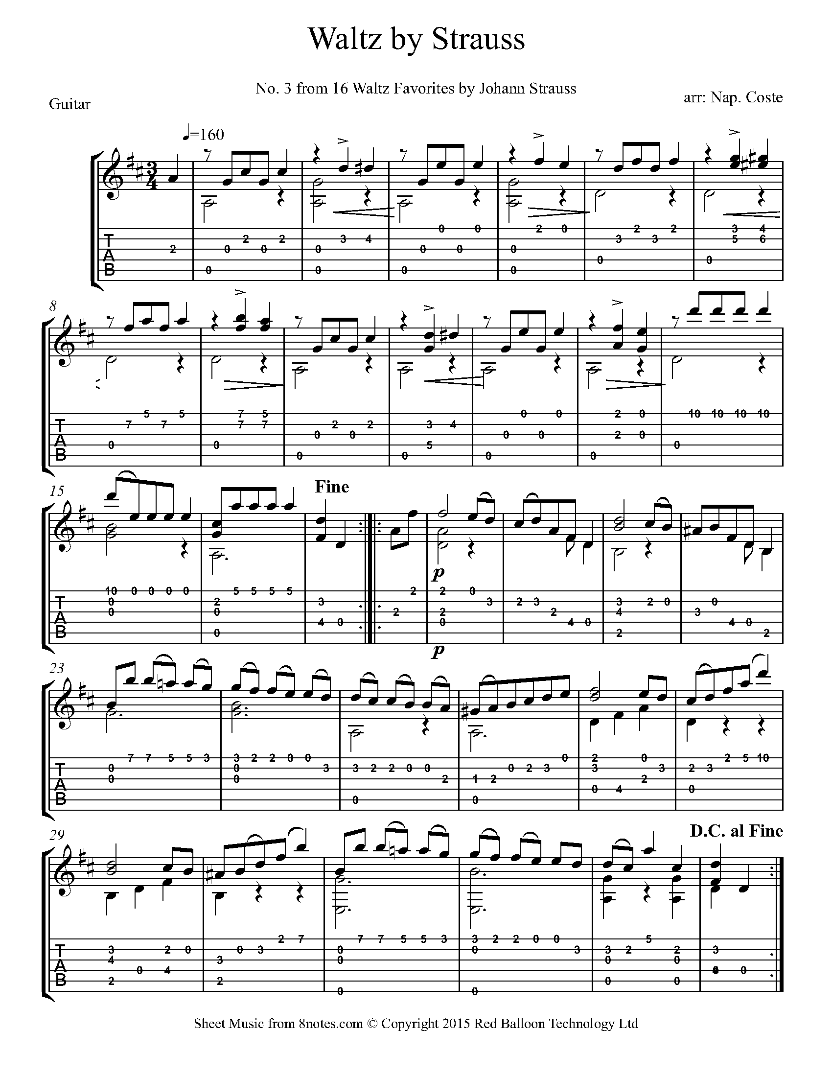 Strauss II - Waltz No. 3 from 16 Waltz Favorites by Johann Strauss arr ...