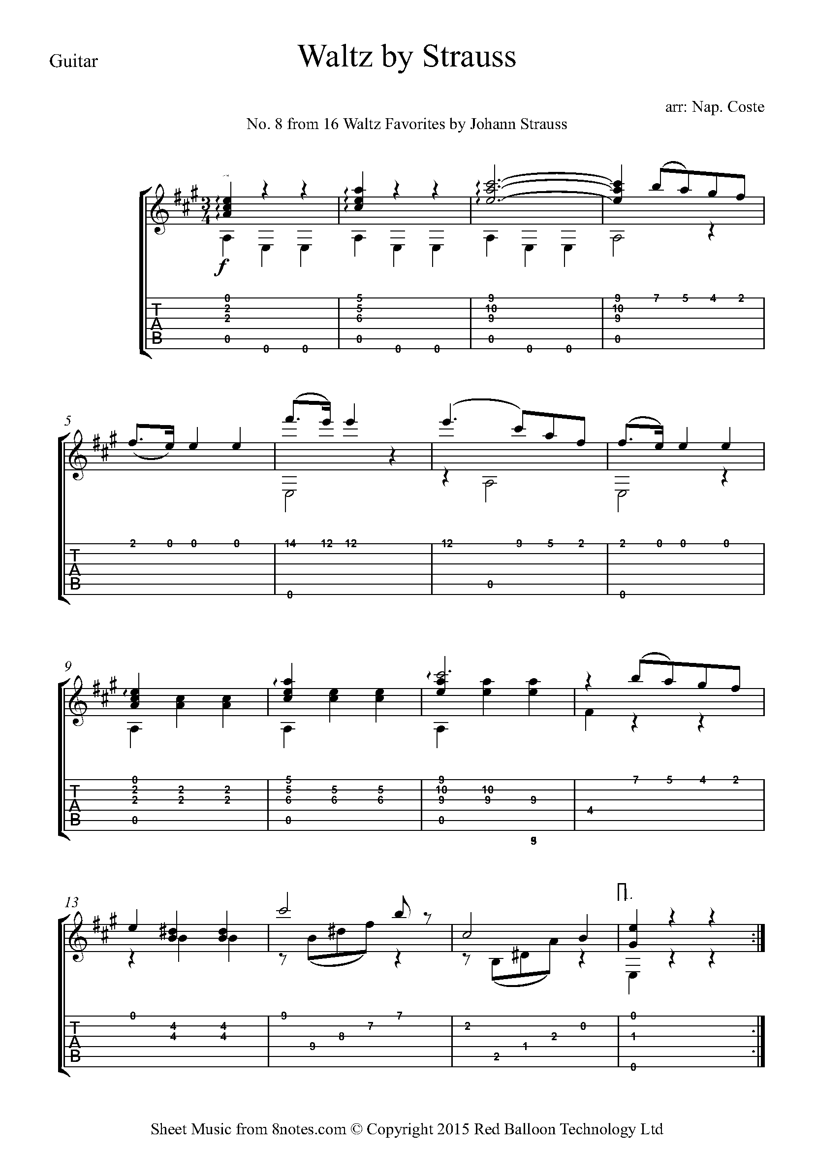 Strauss II - Waltz No. 8 from 16 Waltz Favorites by Johann Strauss arr ...