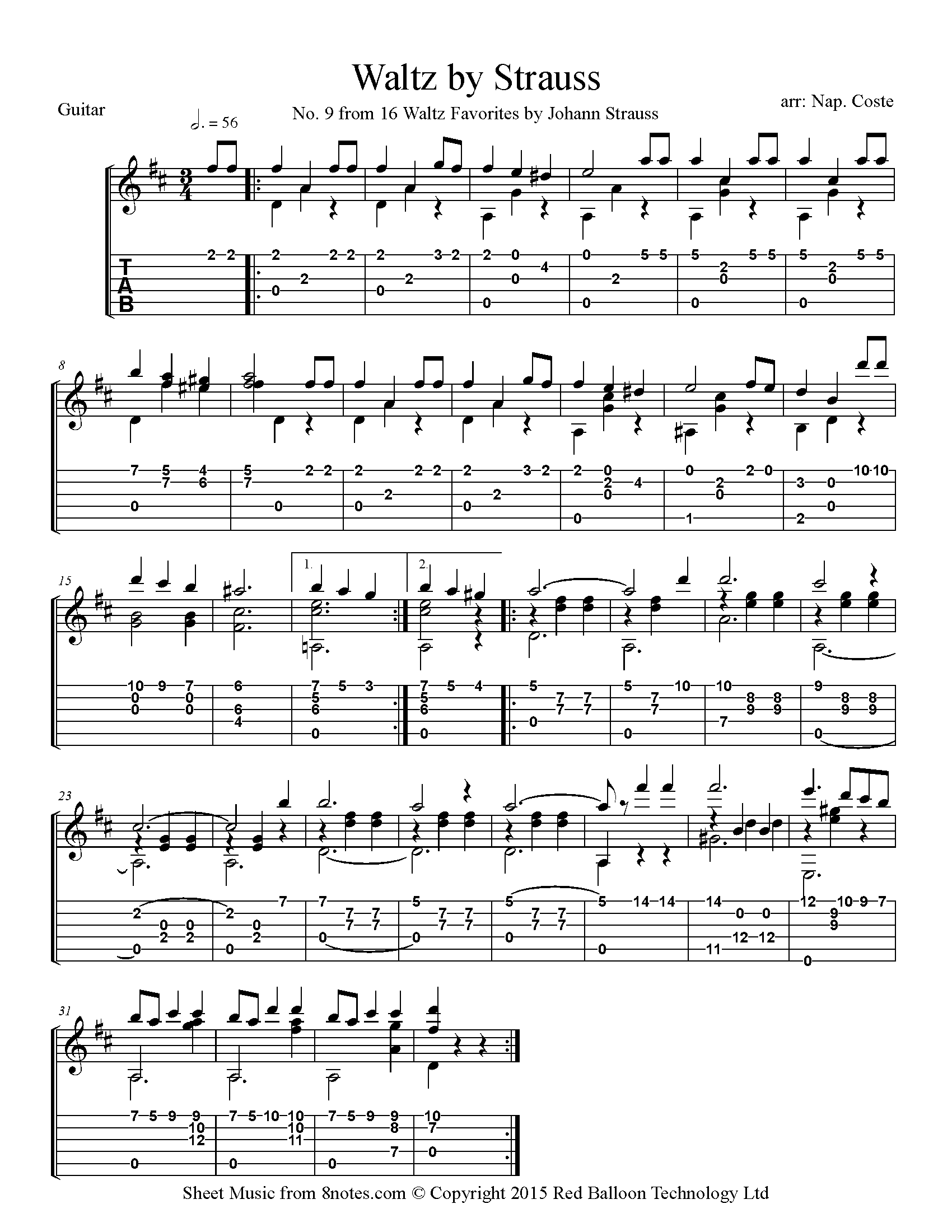 Strauss II - Waltz No. 9 from 16 Waltz Favorites by Johann Strauss arr ...