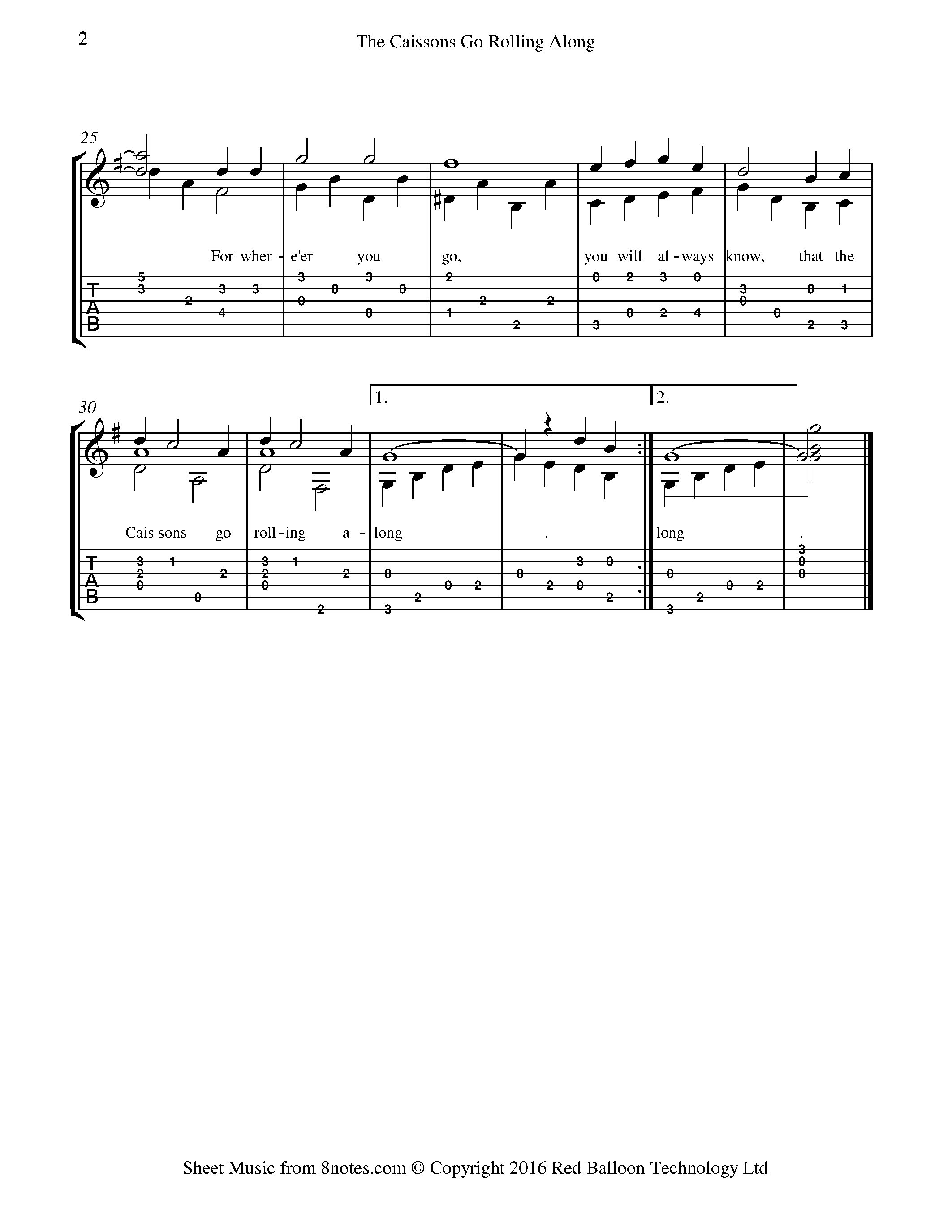 Edmund L. Gruber - The Caissons Go Rolling Along (The Army Song) Sheet ...