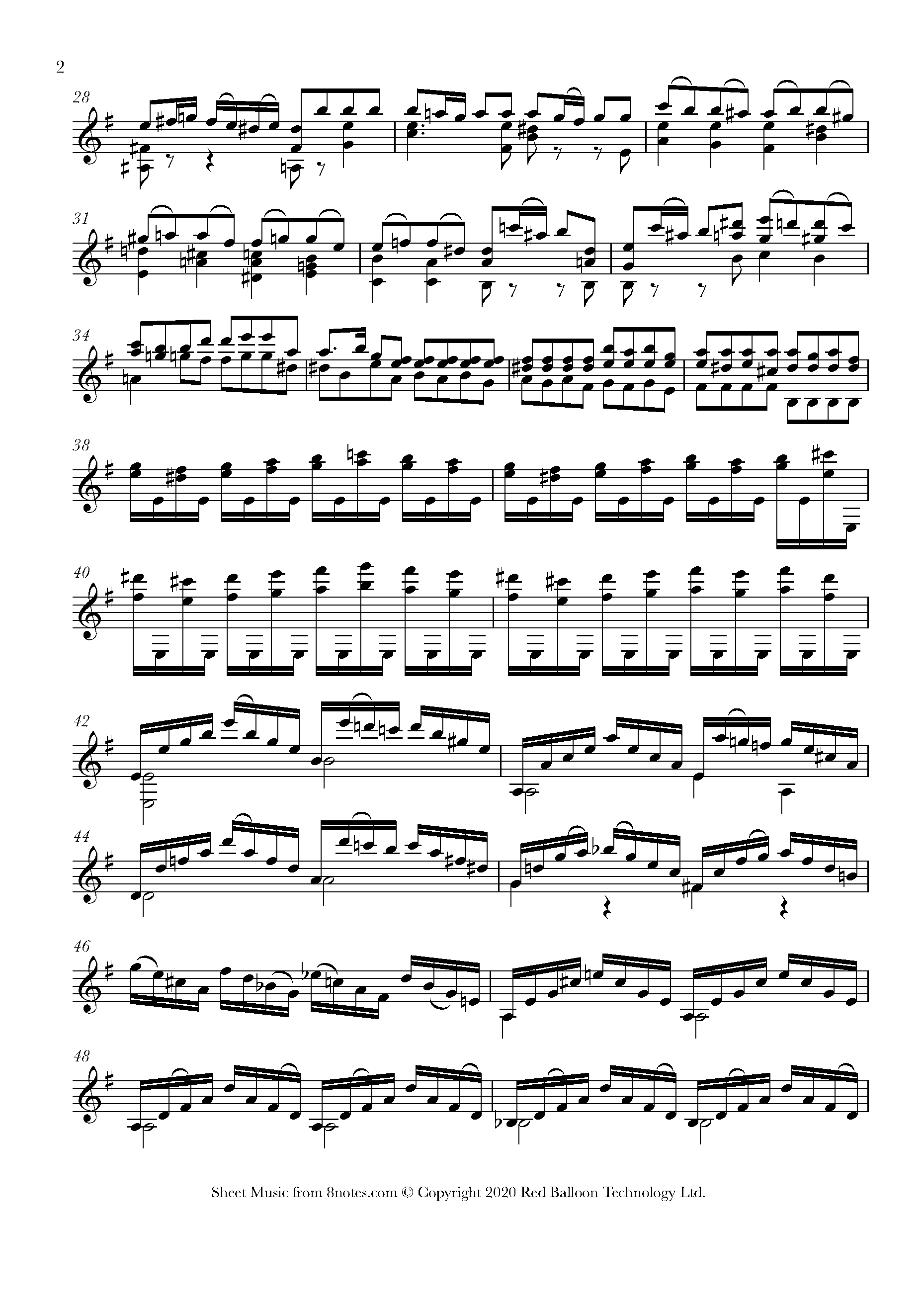 Bach - Violin Sonata No.1, BWV 1001, 2nd Mvt, Fuga Sheet music for ...