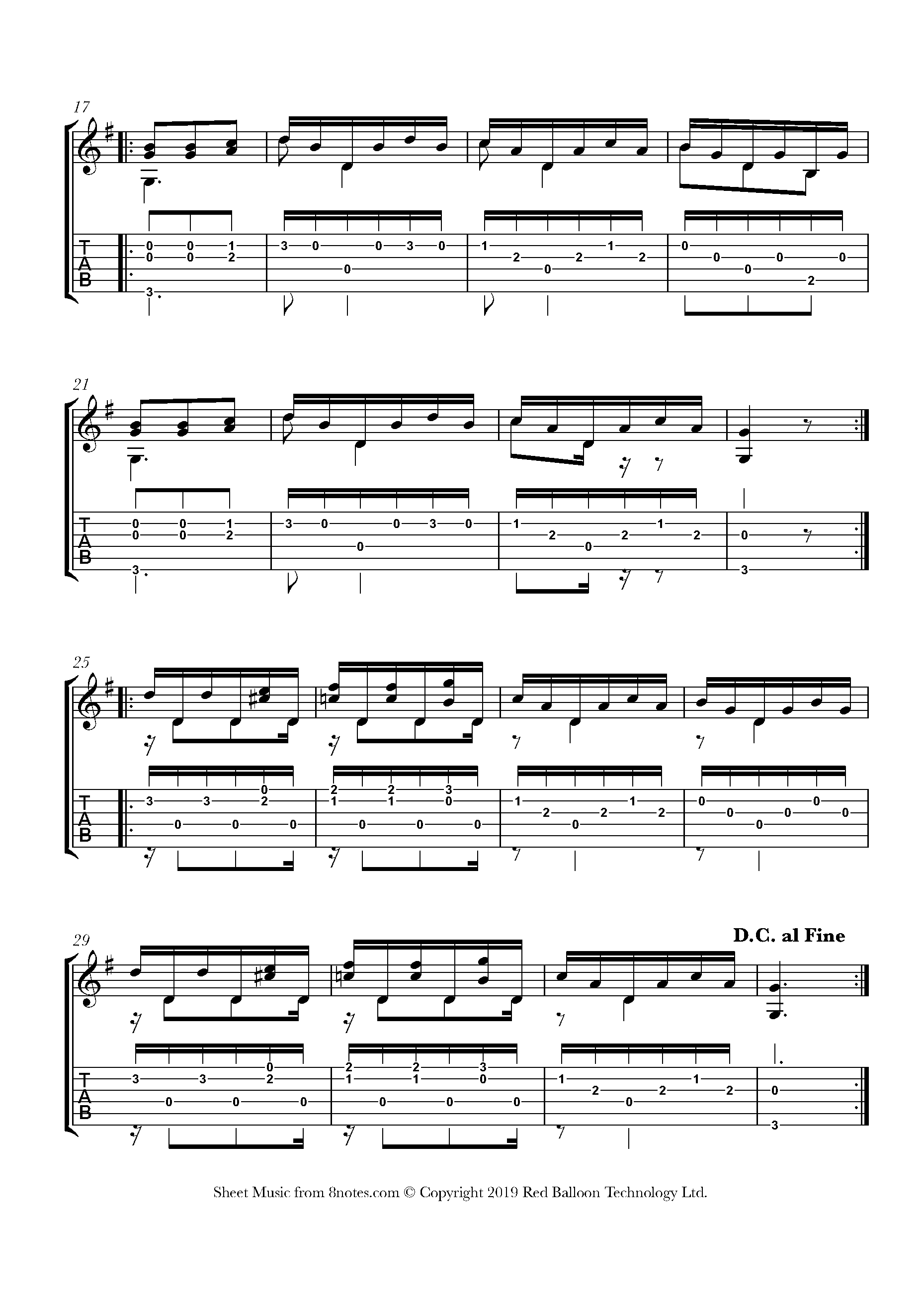 Carulli - Waltz in E Minor Sheet music for Guitar - 8notes.com