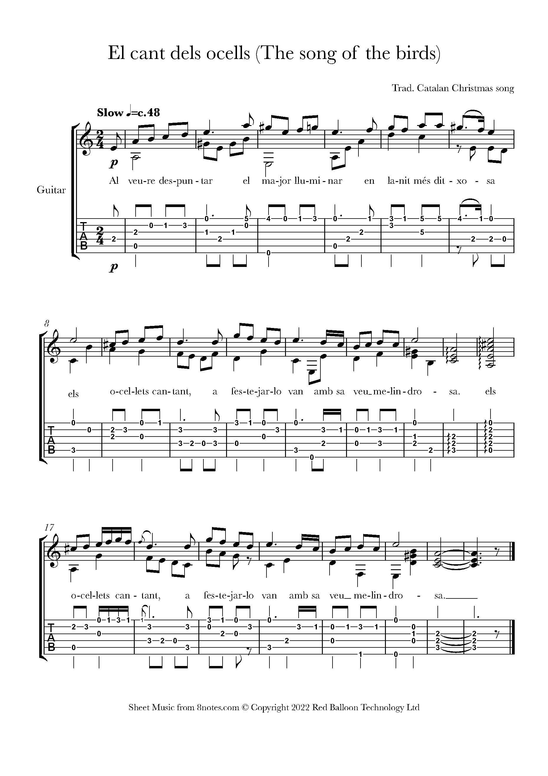 El cant dels ocells (The song of the birds) (Trad. Catalan Christmas ...