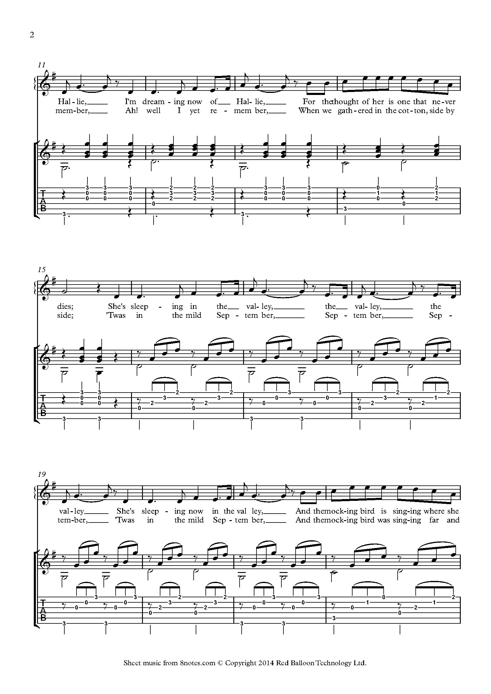Listen to the Mocking-Bird Sheet music for Guitar - 8notes.com