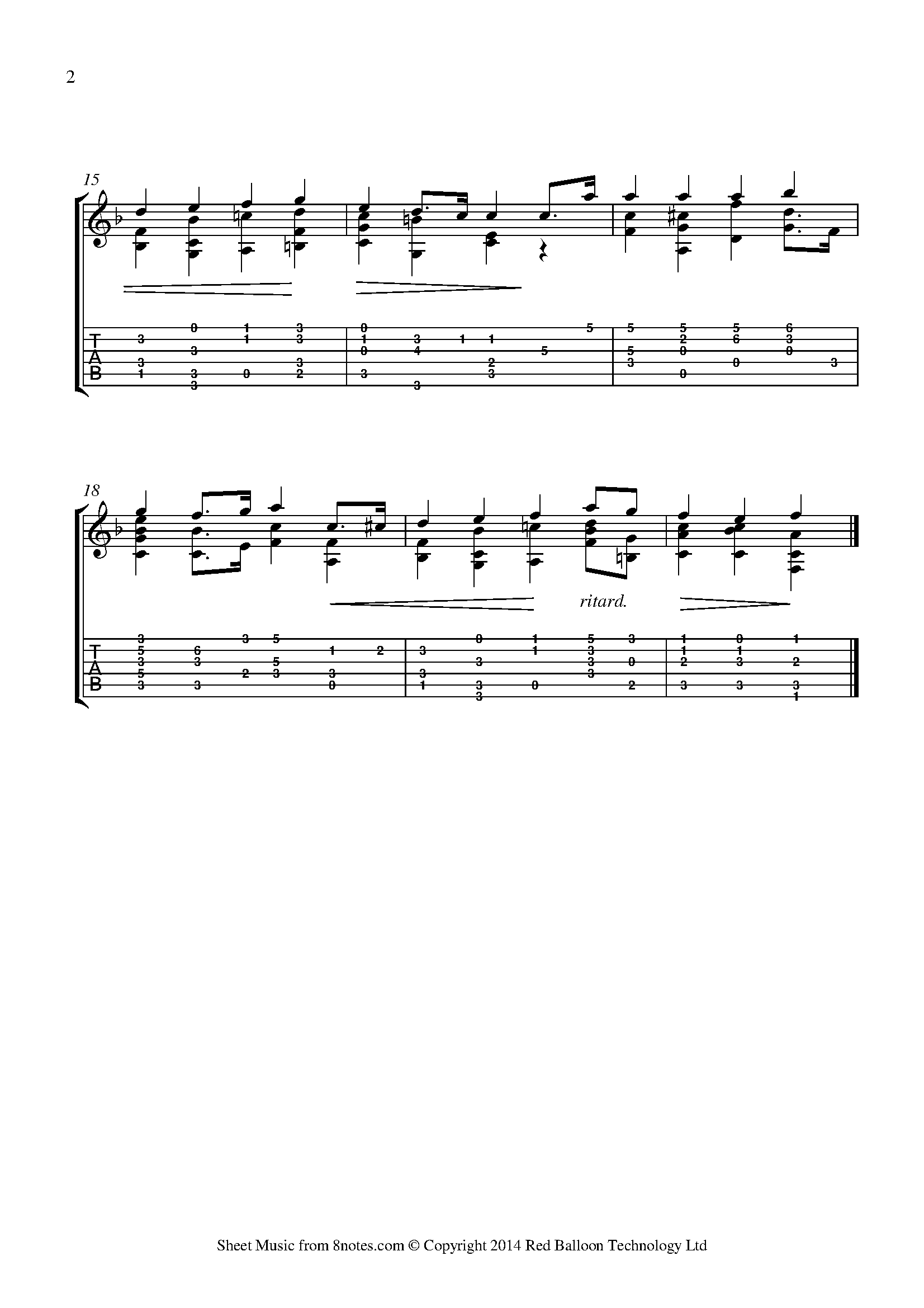 Schumann - Night Vision Op. 23, No. 4. Sheet music for Guitar - 8notes.com