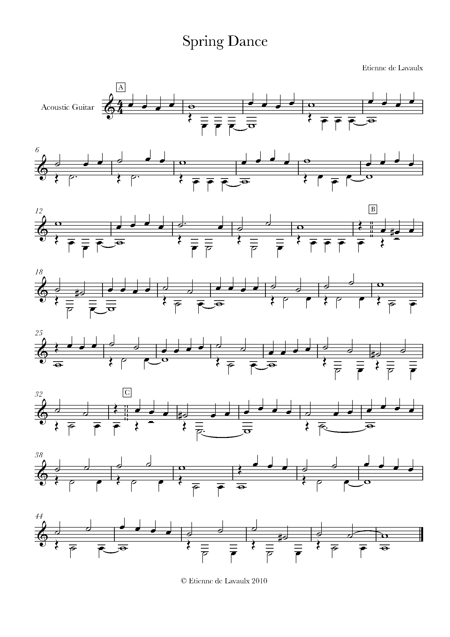 de Lavaulx - Spring Dance Sheet music for Guitar - 8notes.com