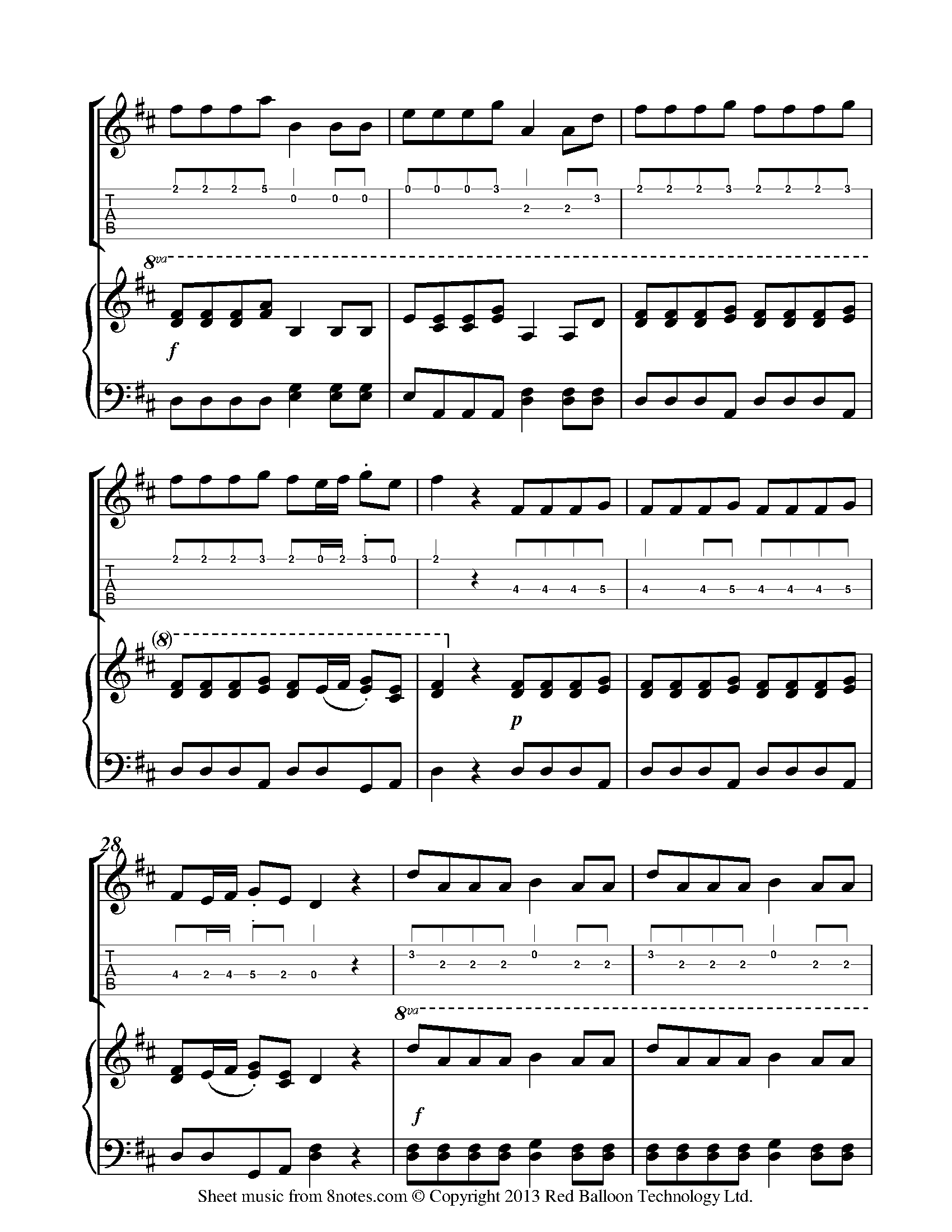 Vivaldi - Autumn from the Four Seasons Sheet music for Guitar - 8notes.com