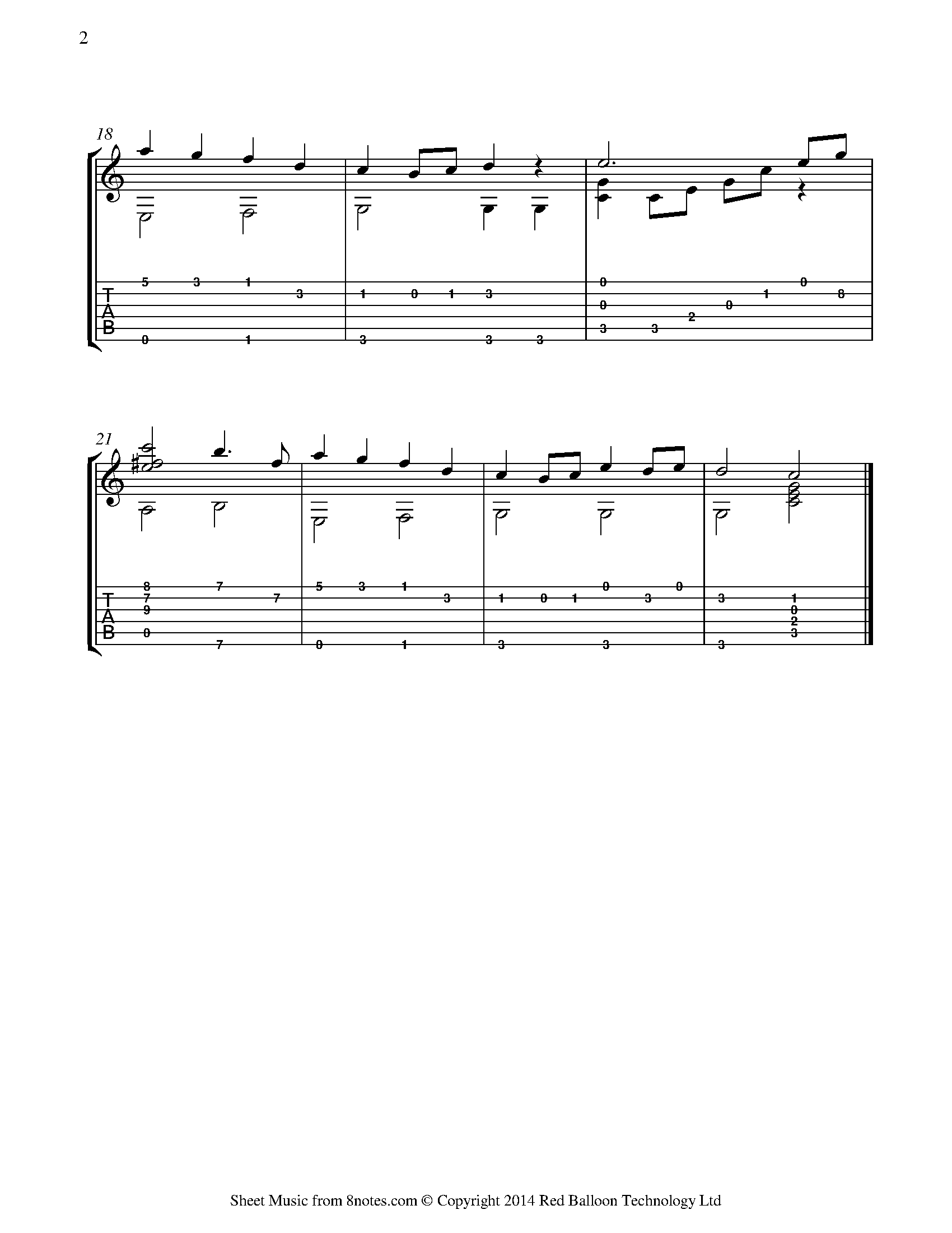 Mendelssohn Wedding March Sheet Music For Guitar