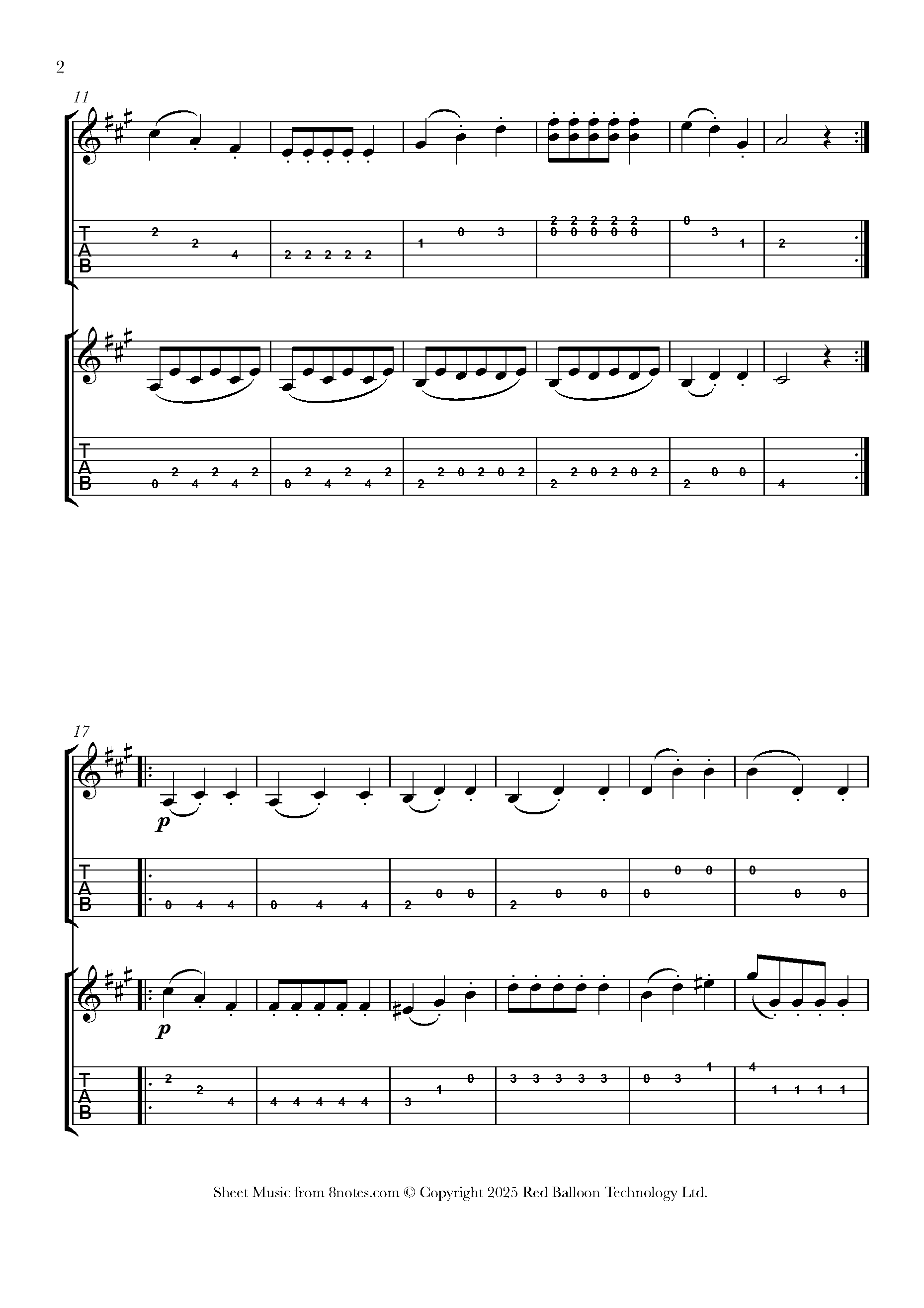 Zitter Waltz Sheet music for Guitar Duet - 8notes.com