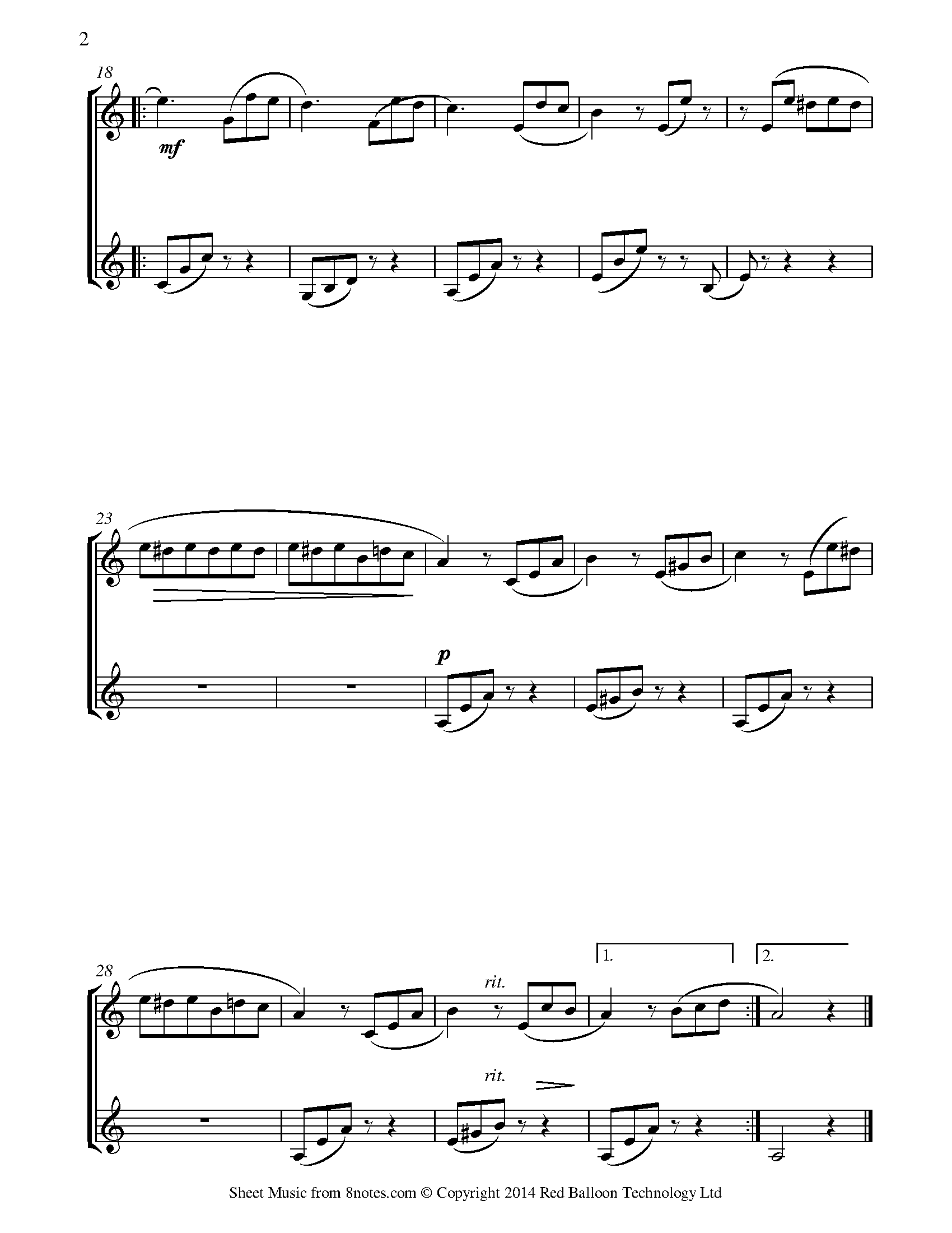 Beethoven - Fur Elise Sheet music for Guitar Duet - 8notes.com
