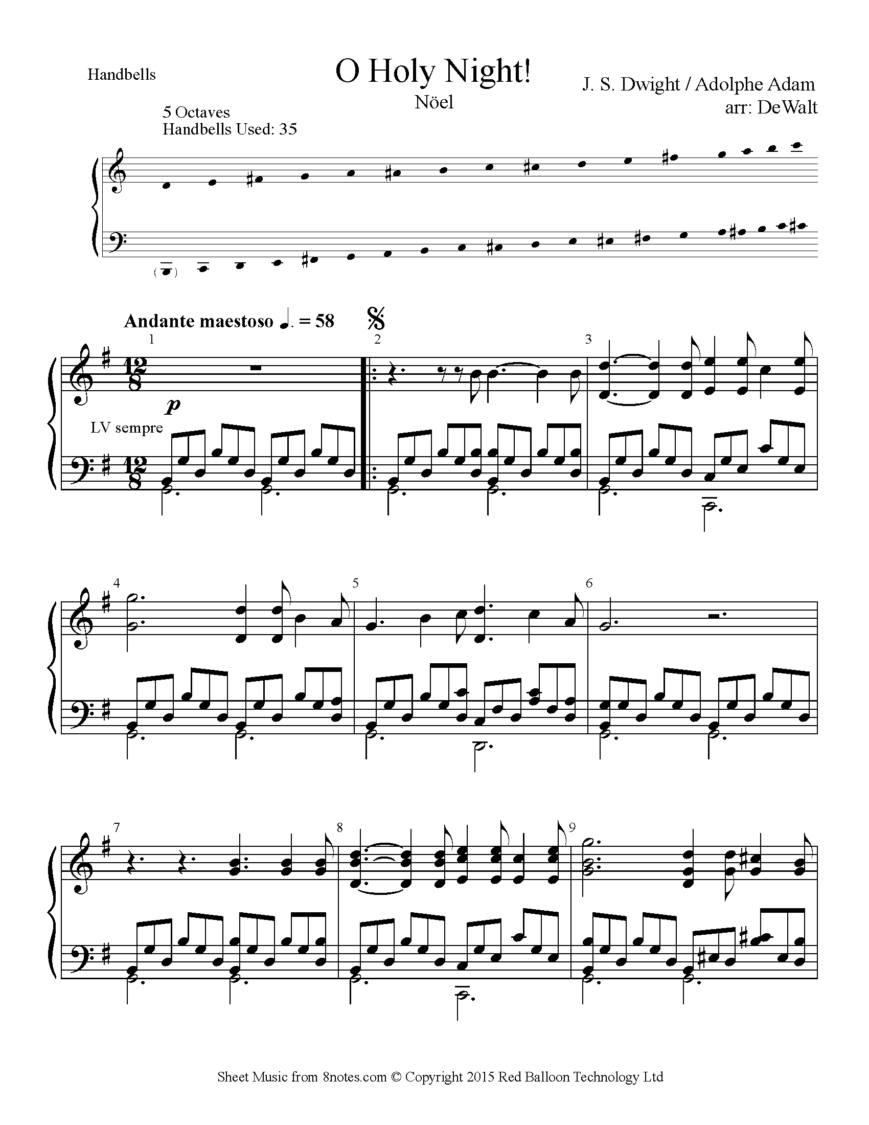 O Holy Night Sheet music for Handbells - 8notes.com