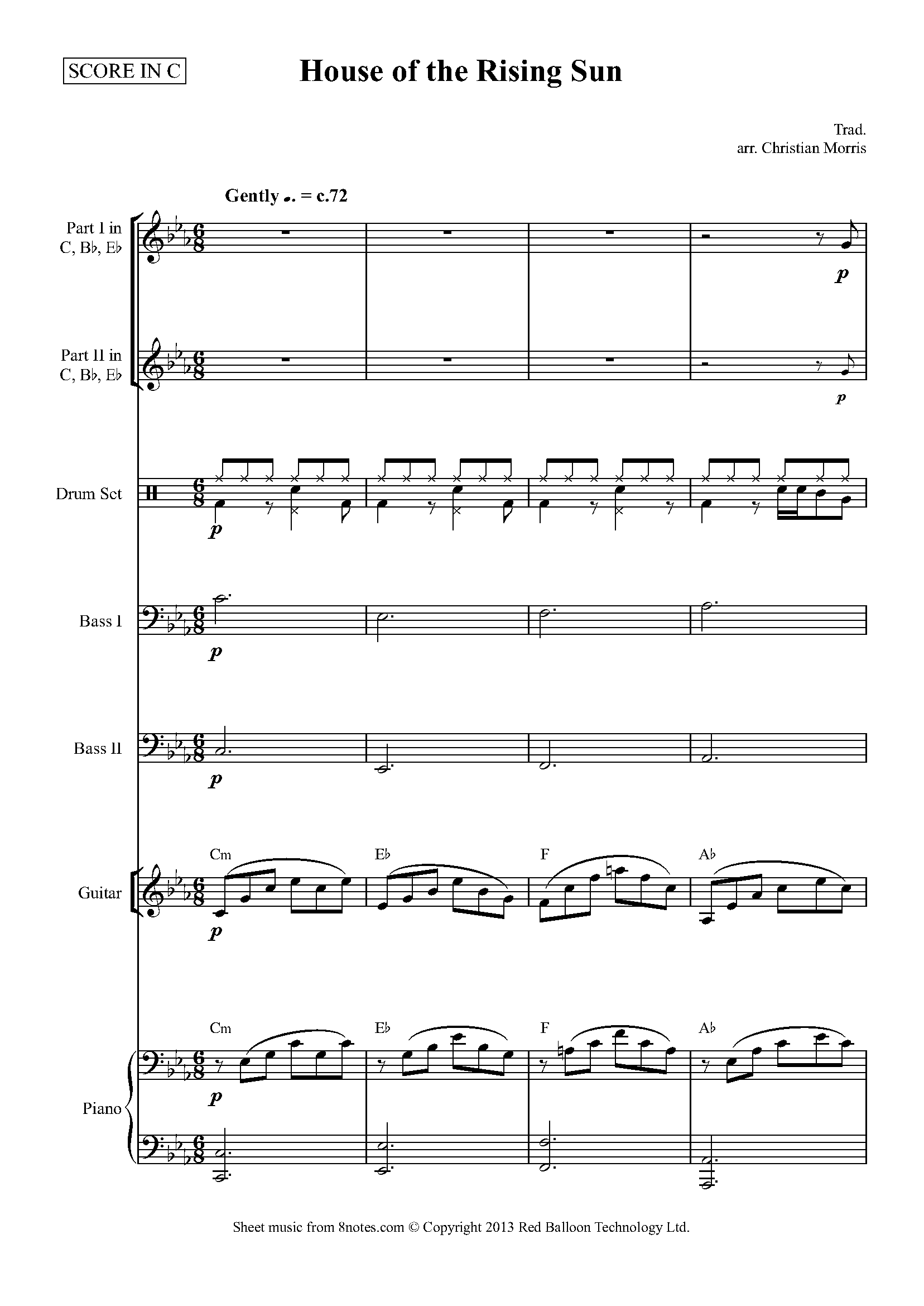 House of the Rising Sun Sheet music for Jazz Ensemble - 8notes.com