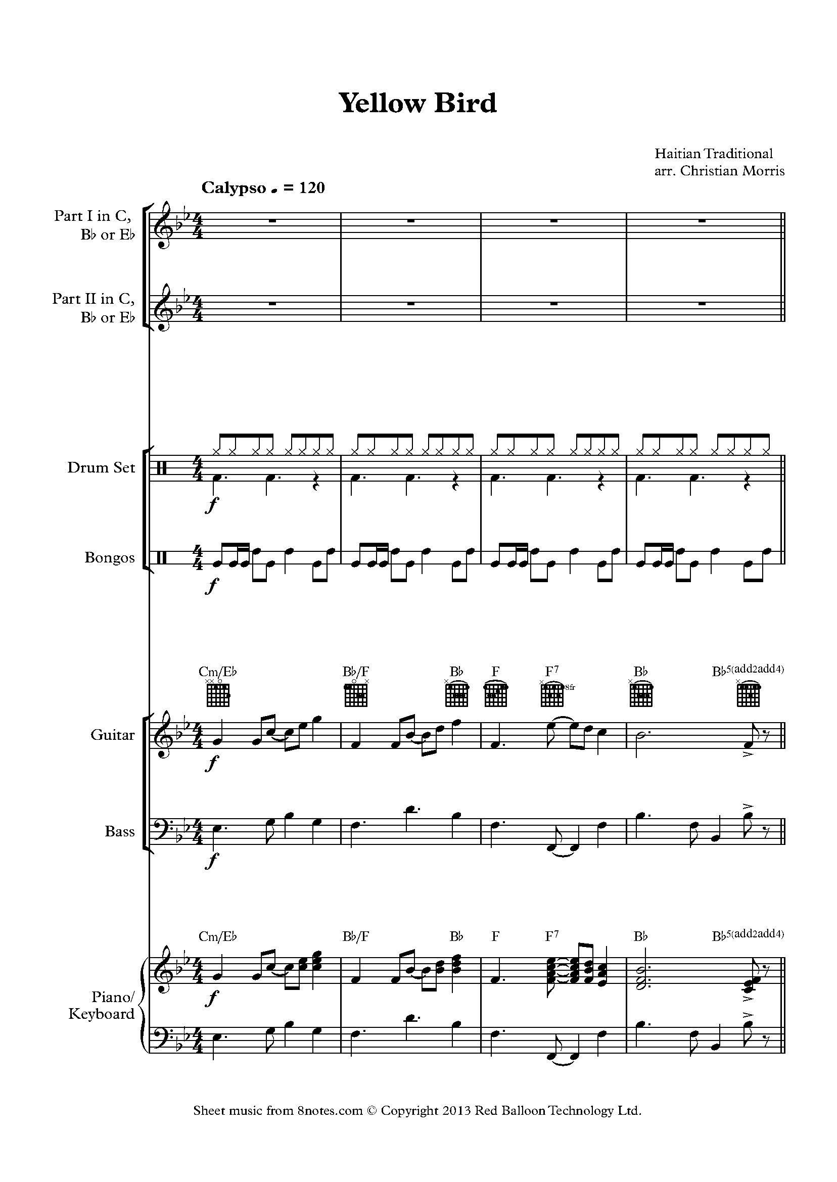 Yellow Bird (Haitian Traditional) Sheet music for Jazz Ensemble ...