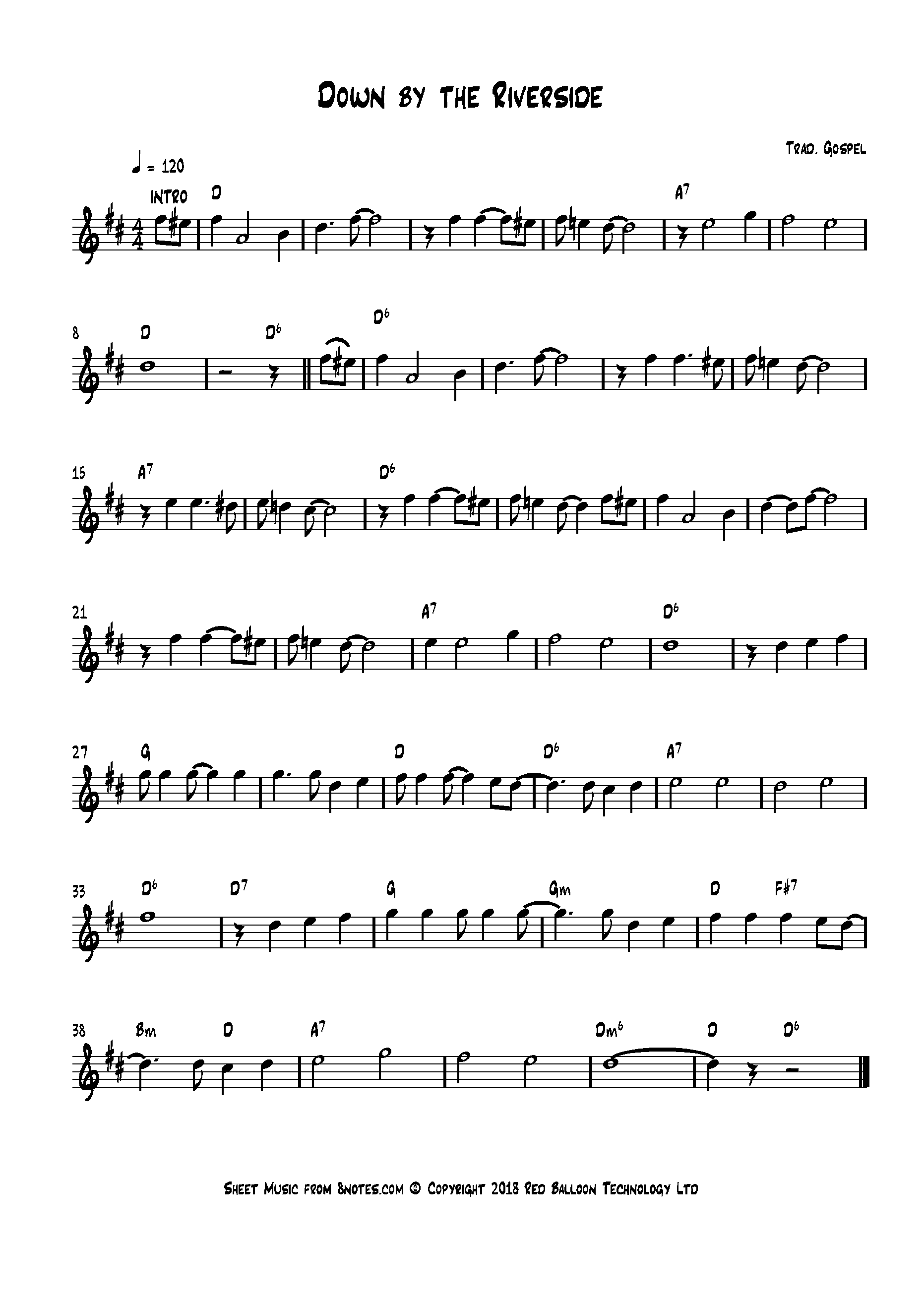 Down by the Riverside Sheet music for Lead Sheets - 8notes.com