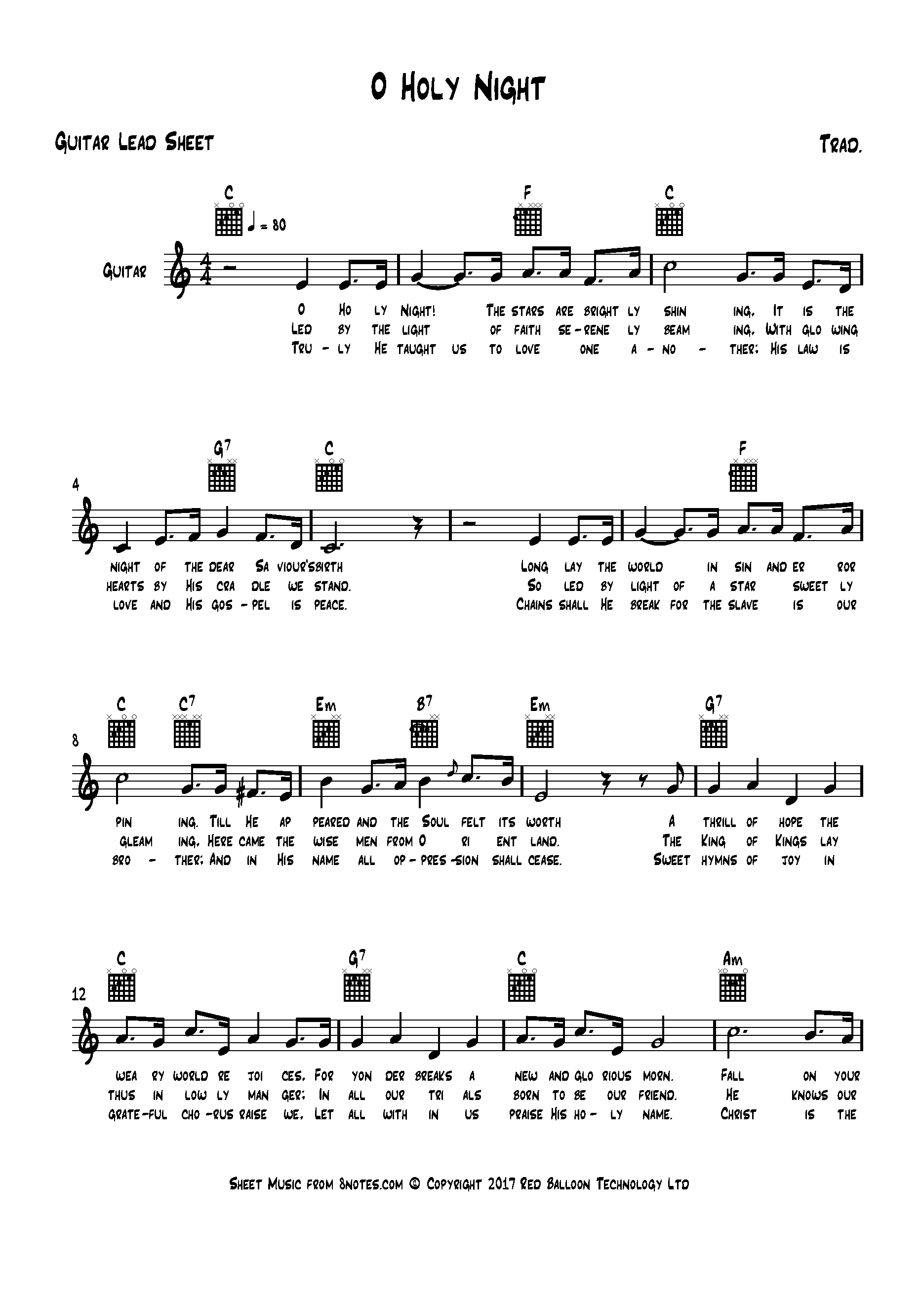 Guitar Chords To O Holy Night