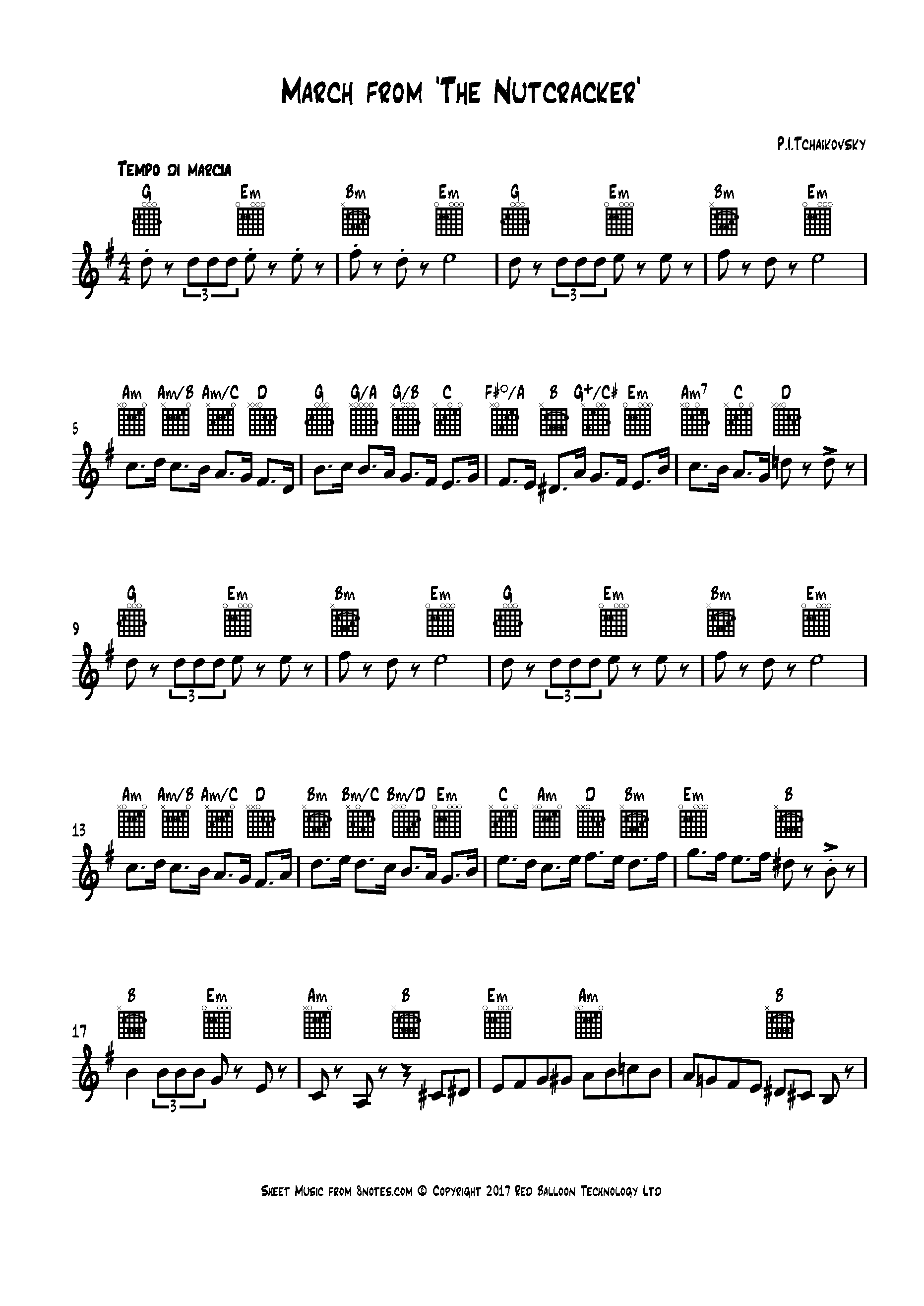 Tchaikovsky - March from The Nutcracker Sheet music for Lead Sheets ...