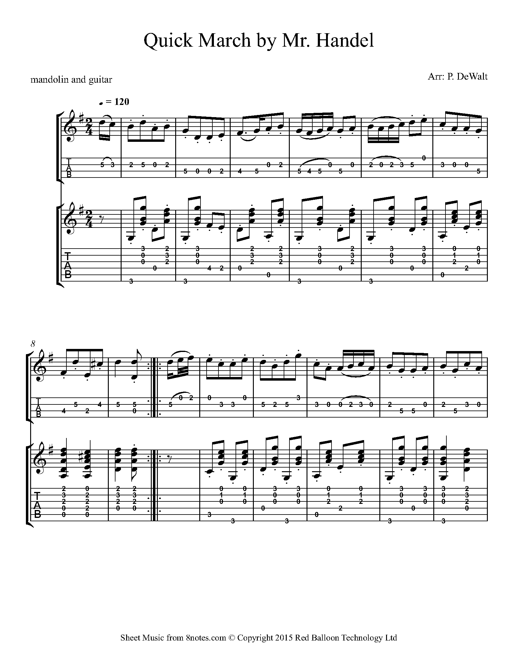 George Frideric Handel - Quick March by Mr. Handel Sheet music for ...