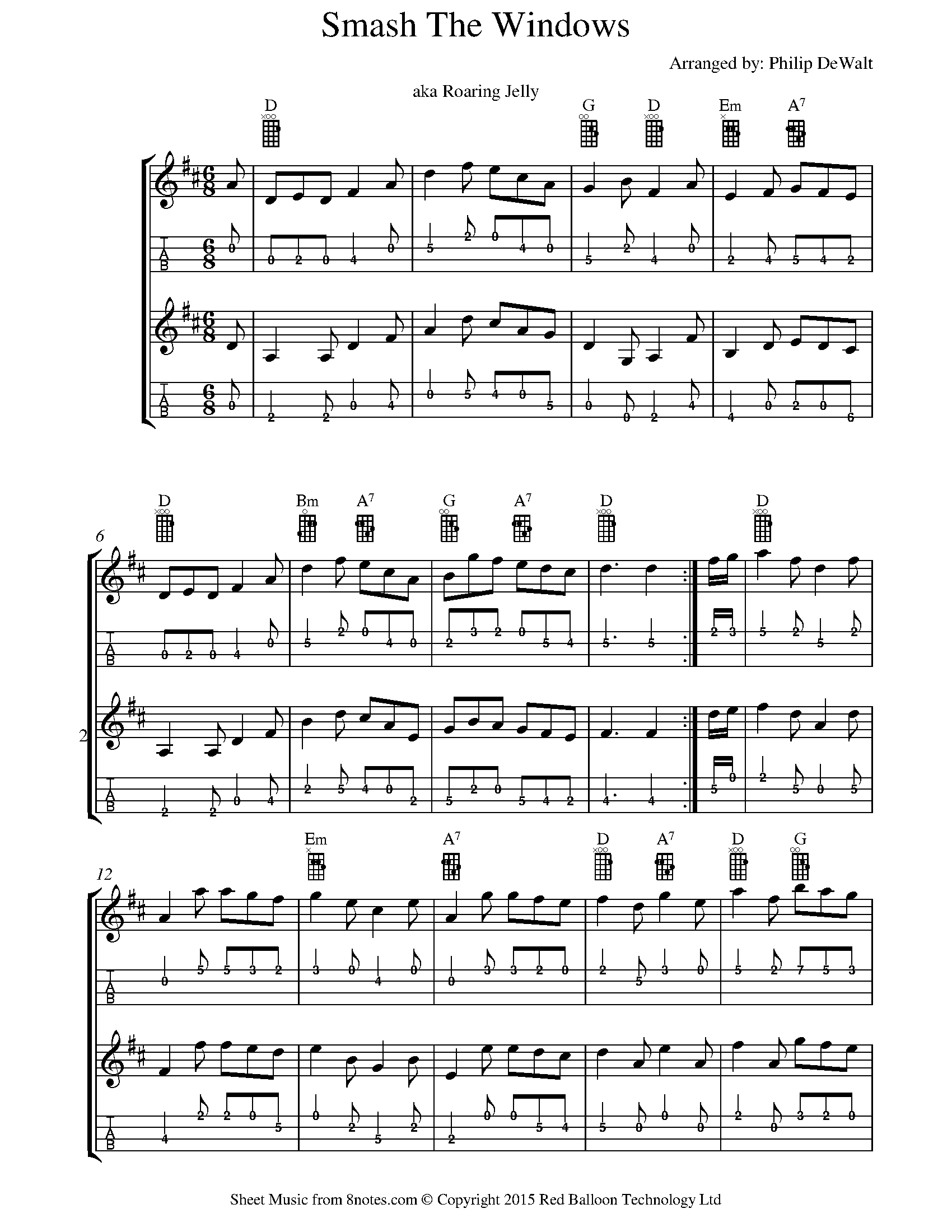 Smash The Windows (Roaring Jelly) Sheet music for Mandolin Duet ...