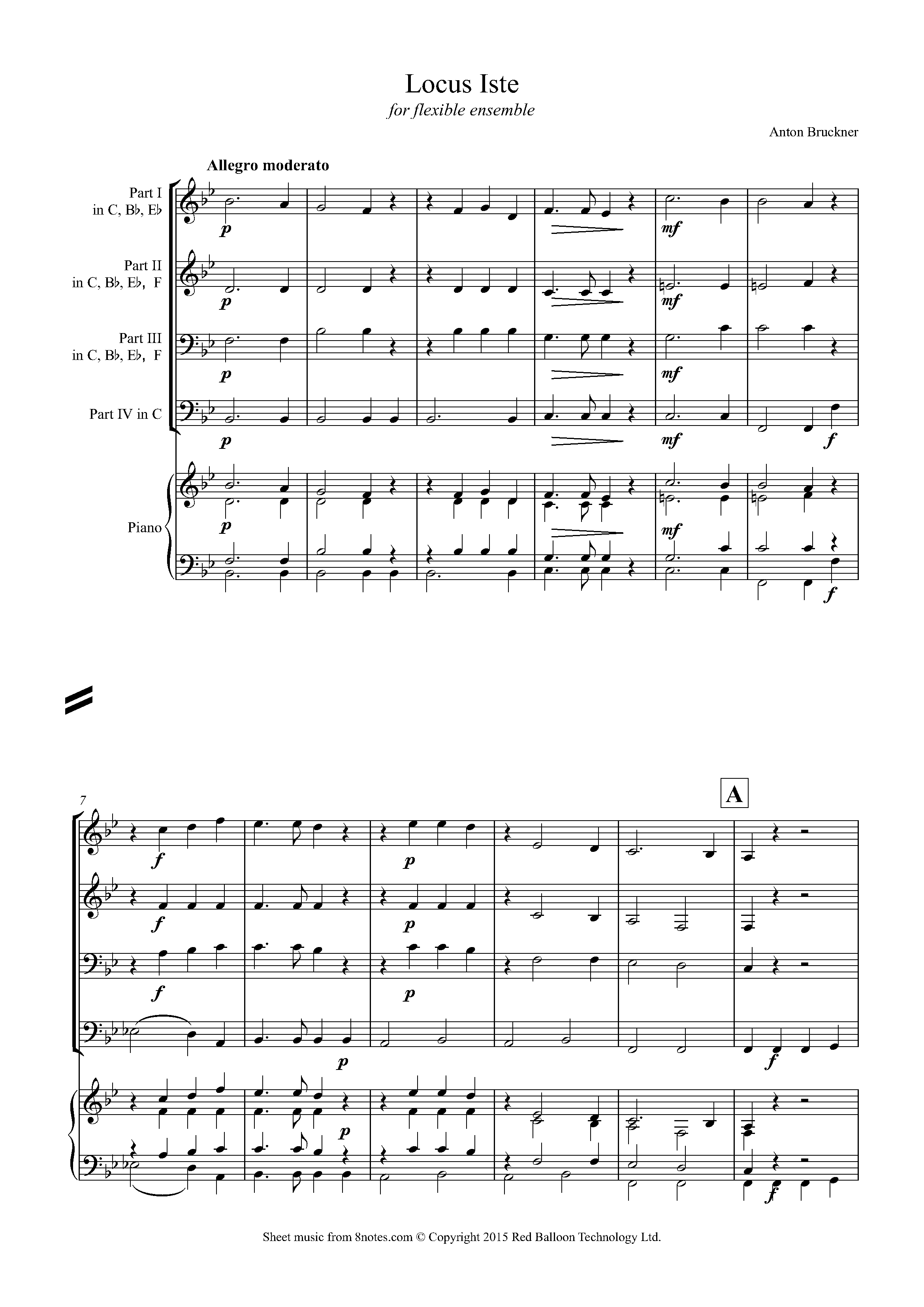 Bruckner - Locus Iste Sheet music for Mixed Ensemble - 8notes.com