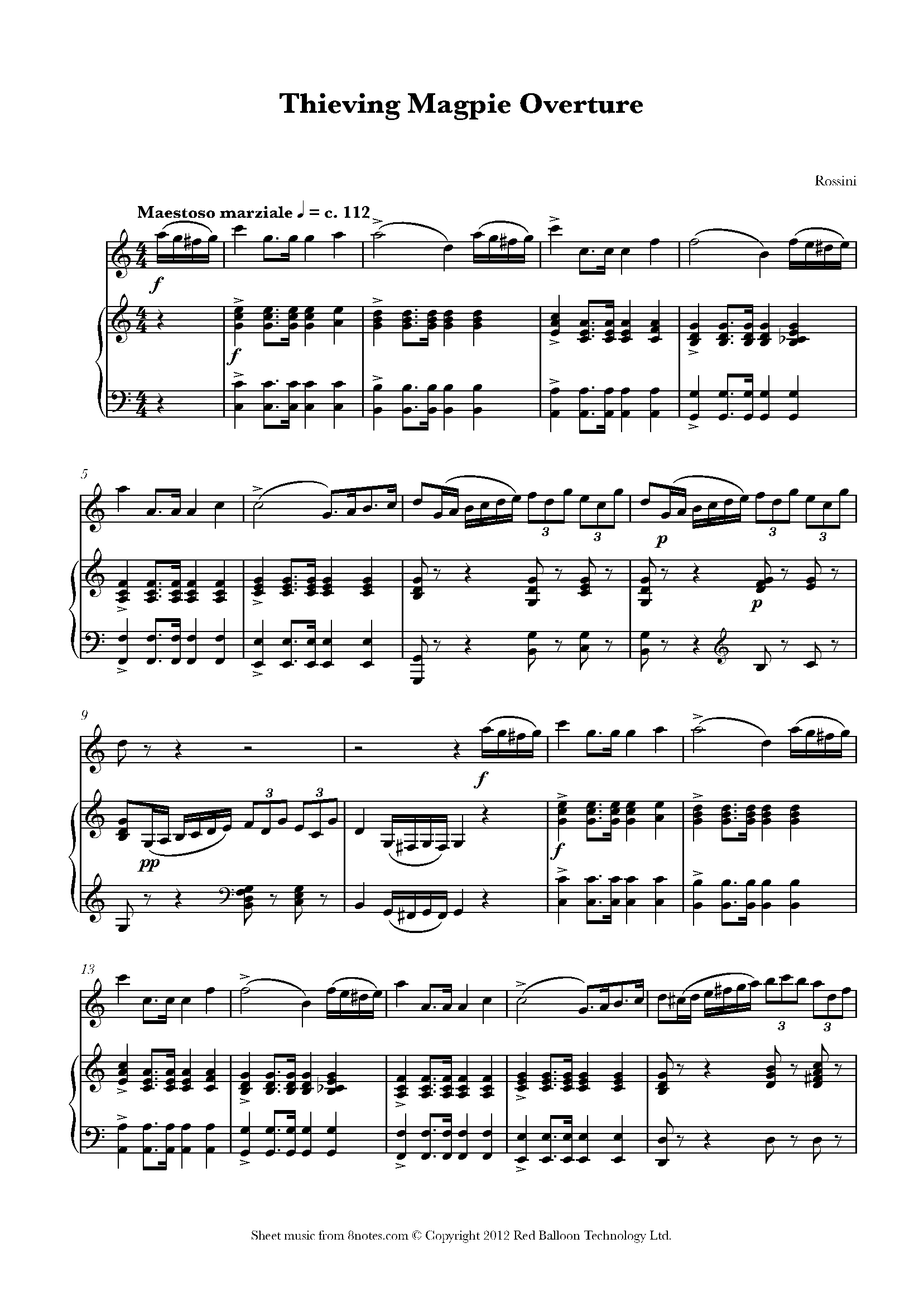 Rossini - Thieving Magpie Overture Sheet music for Oboe - 8notes.com
