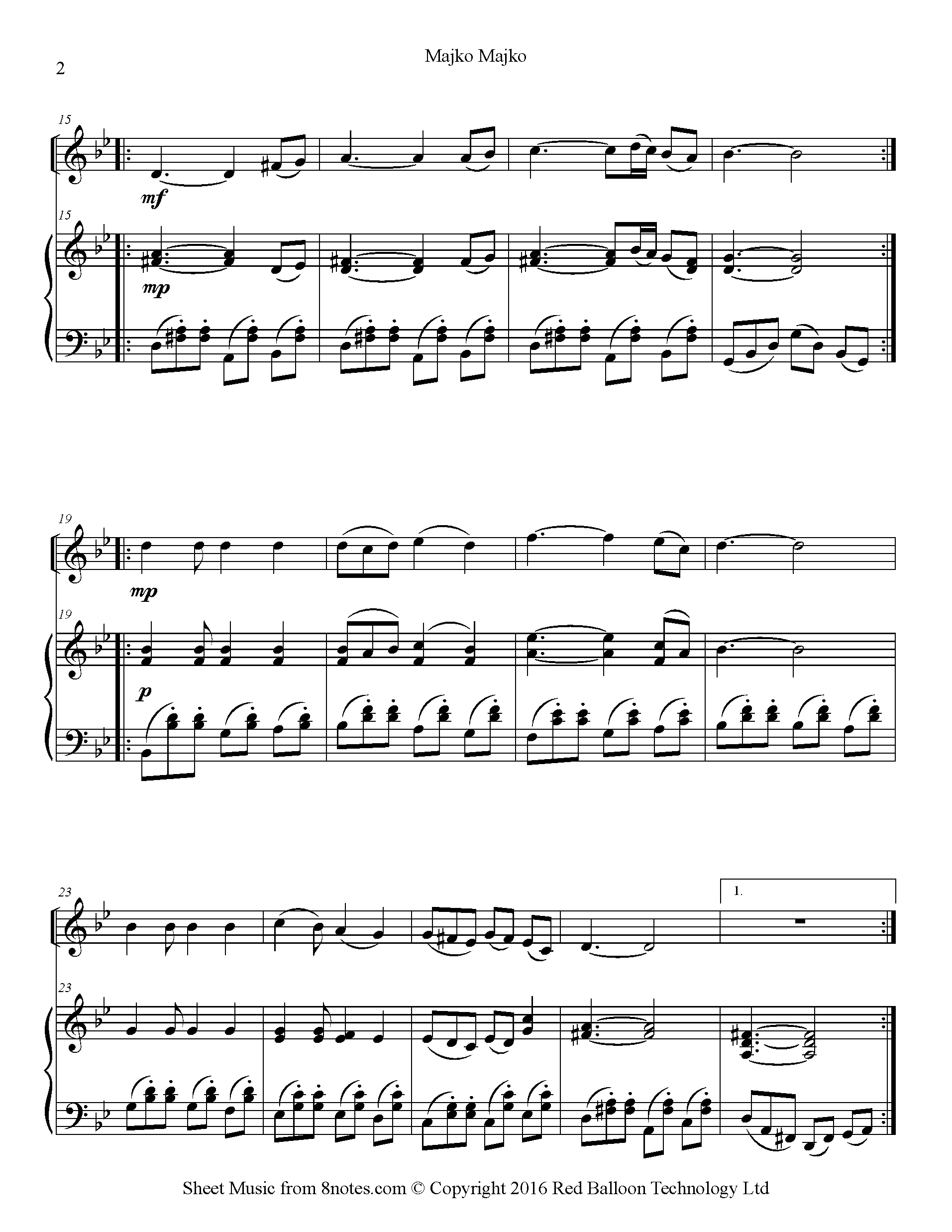 Majko Majko Sheet music for Oboe - 8notes.com