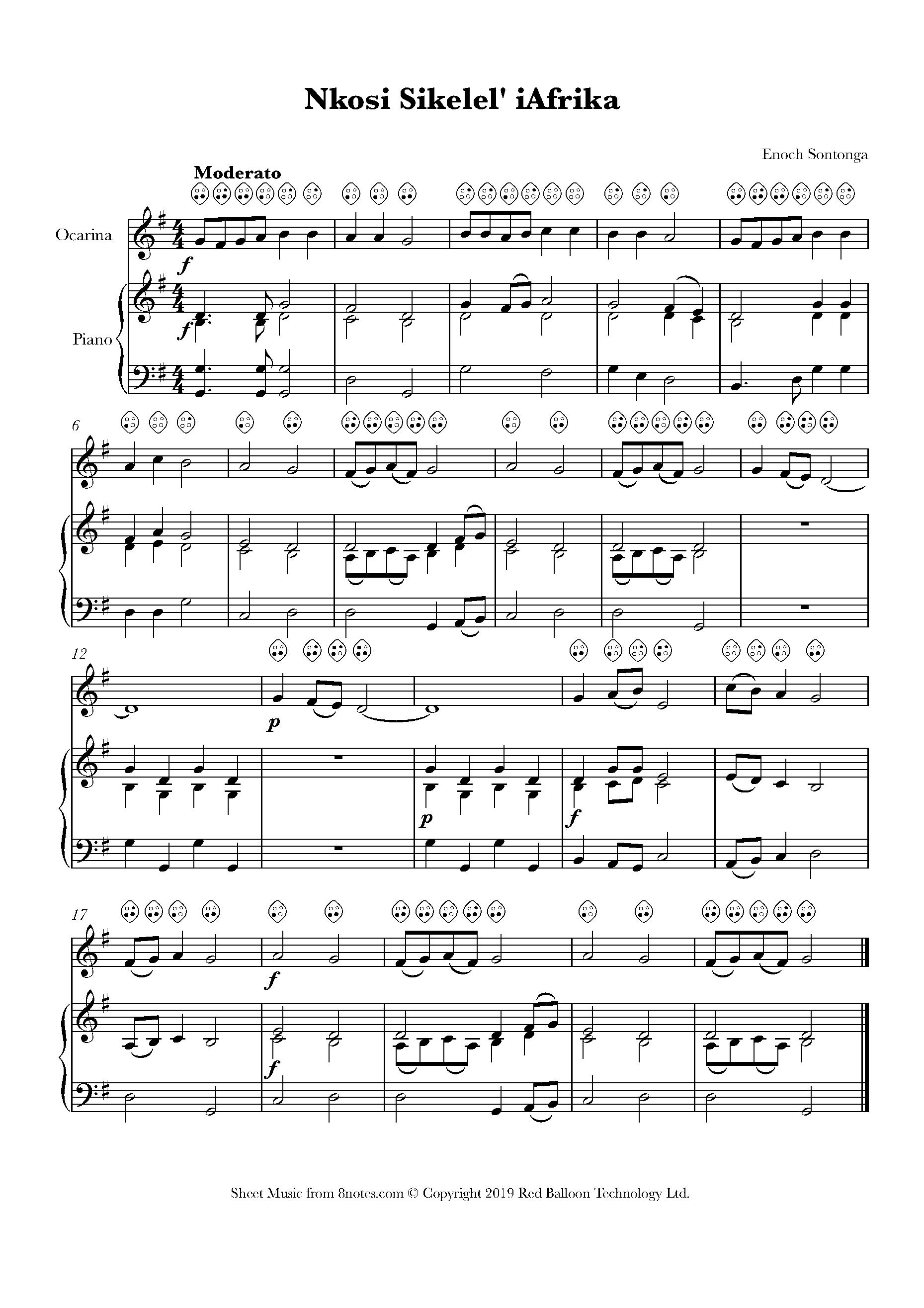 Nkosi Sikelel' iAfrika (South African National Anthem) Sheet music for ...