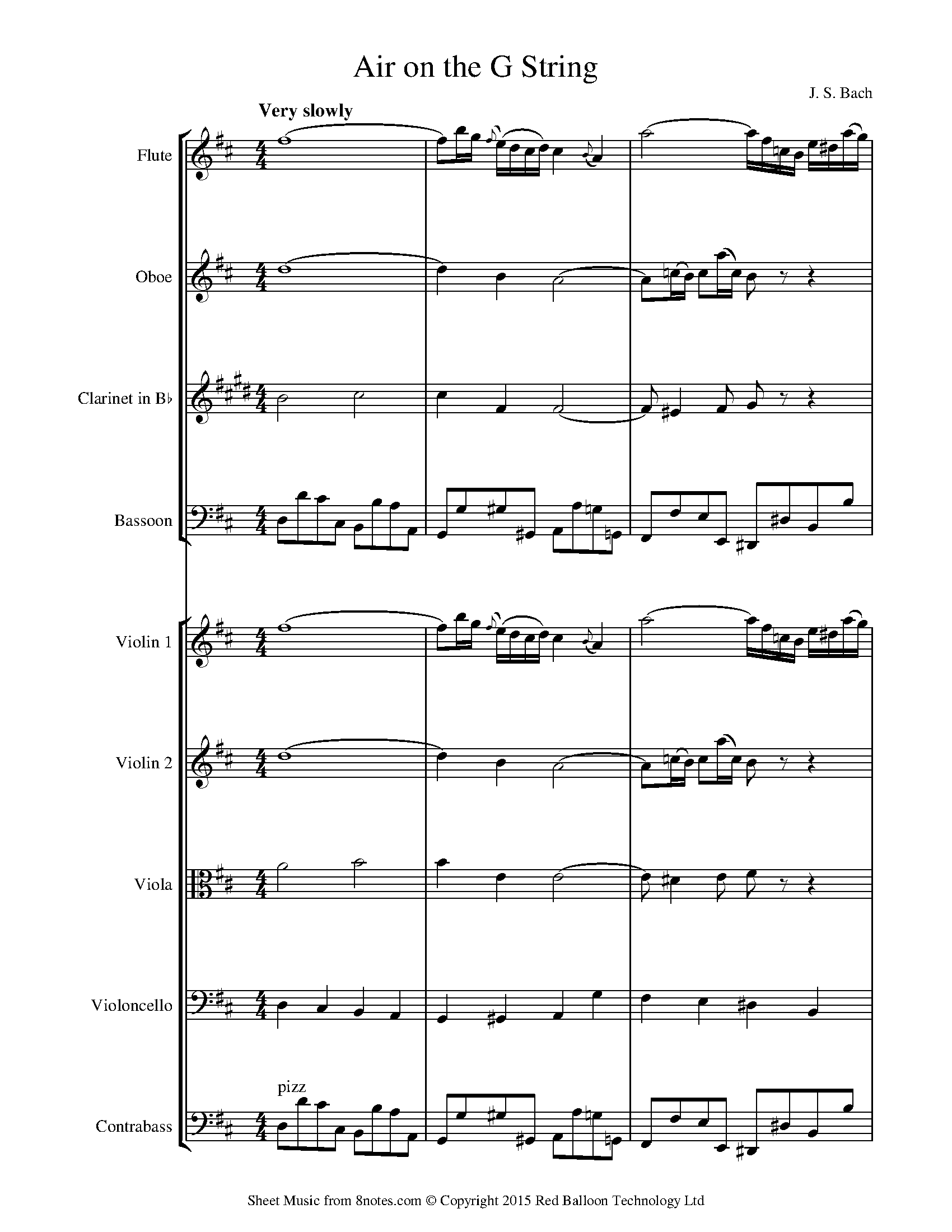 Bach - Air On The G String Sheet music for Orchestra - 8notes.com