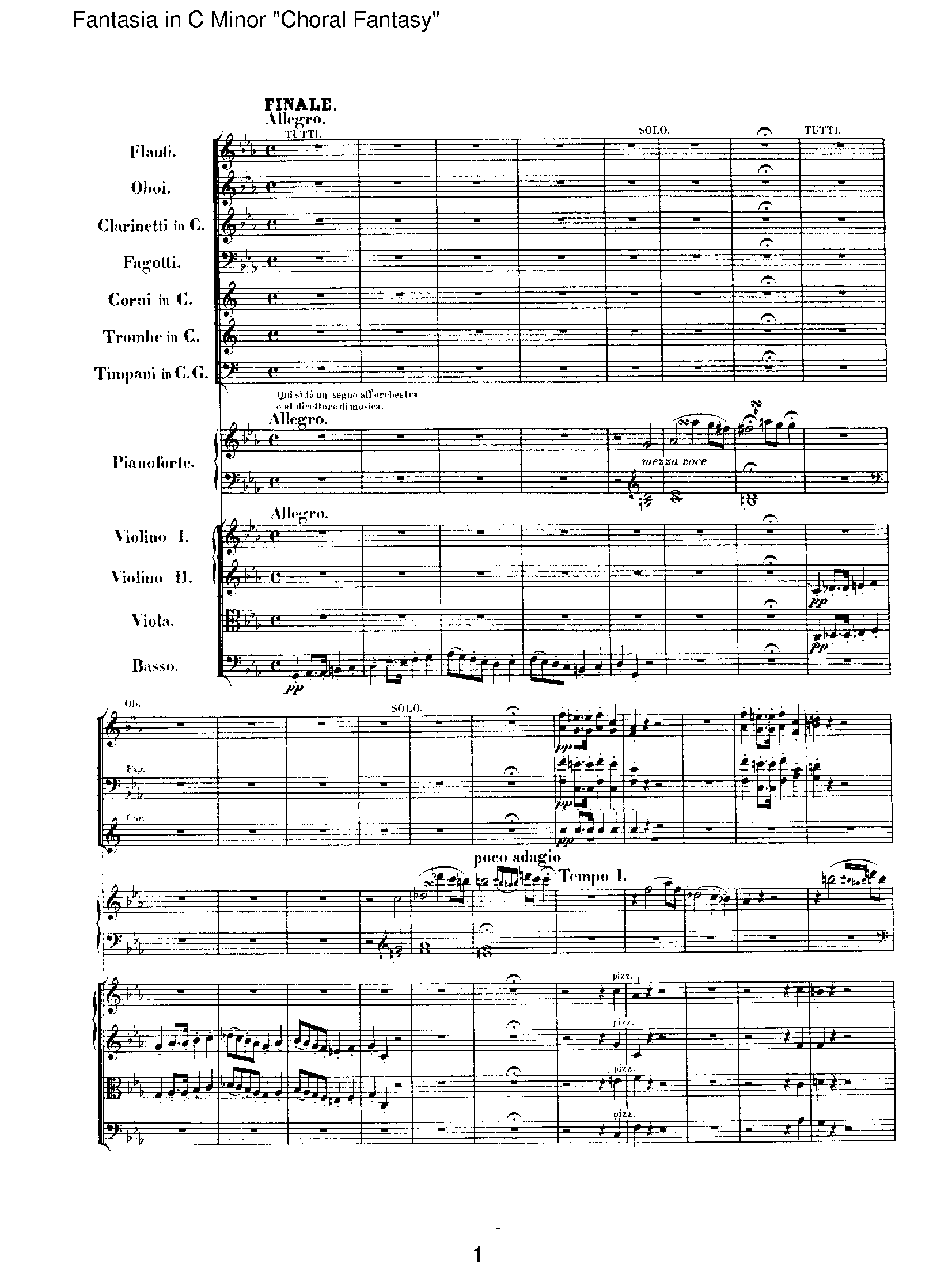 Beethoven - Fantasia in C Minor Choral Fantasy II. Allegro Sheet music ...