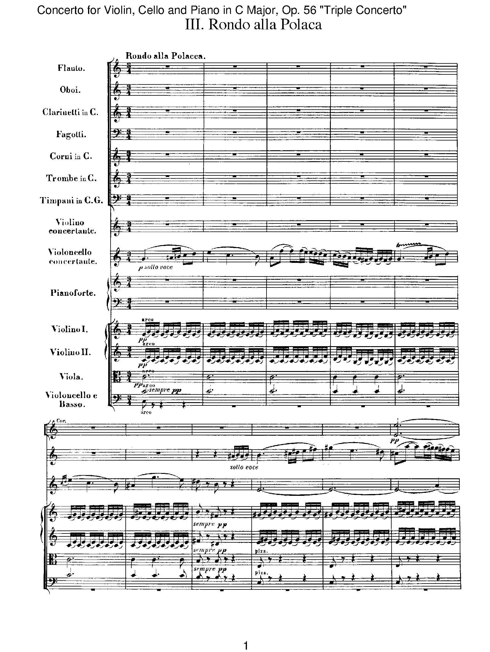 Beethoven - Concerto for Violin, Cello and Piano in C Major, Op. 56 Triple Concerto III. Rondo ...