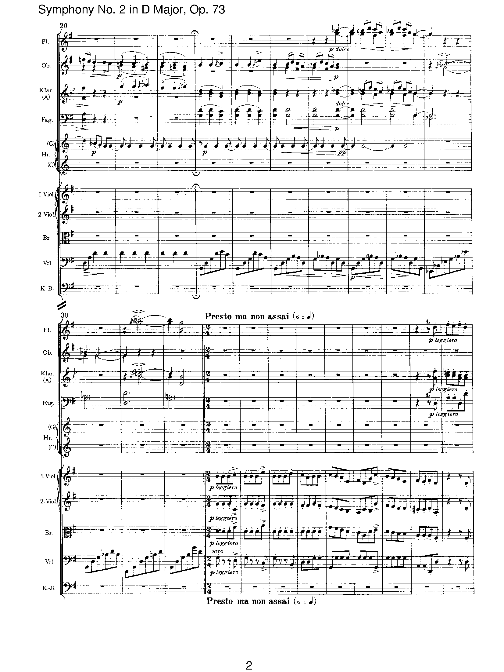 Brahms - Symphony No. 2 in D Major, Op. 73 III. Allegro grazioso (Quasi Andantino)-presto ma non ...