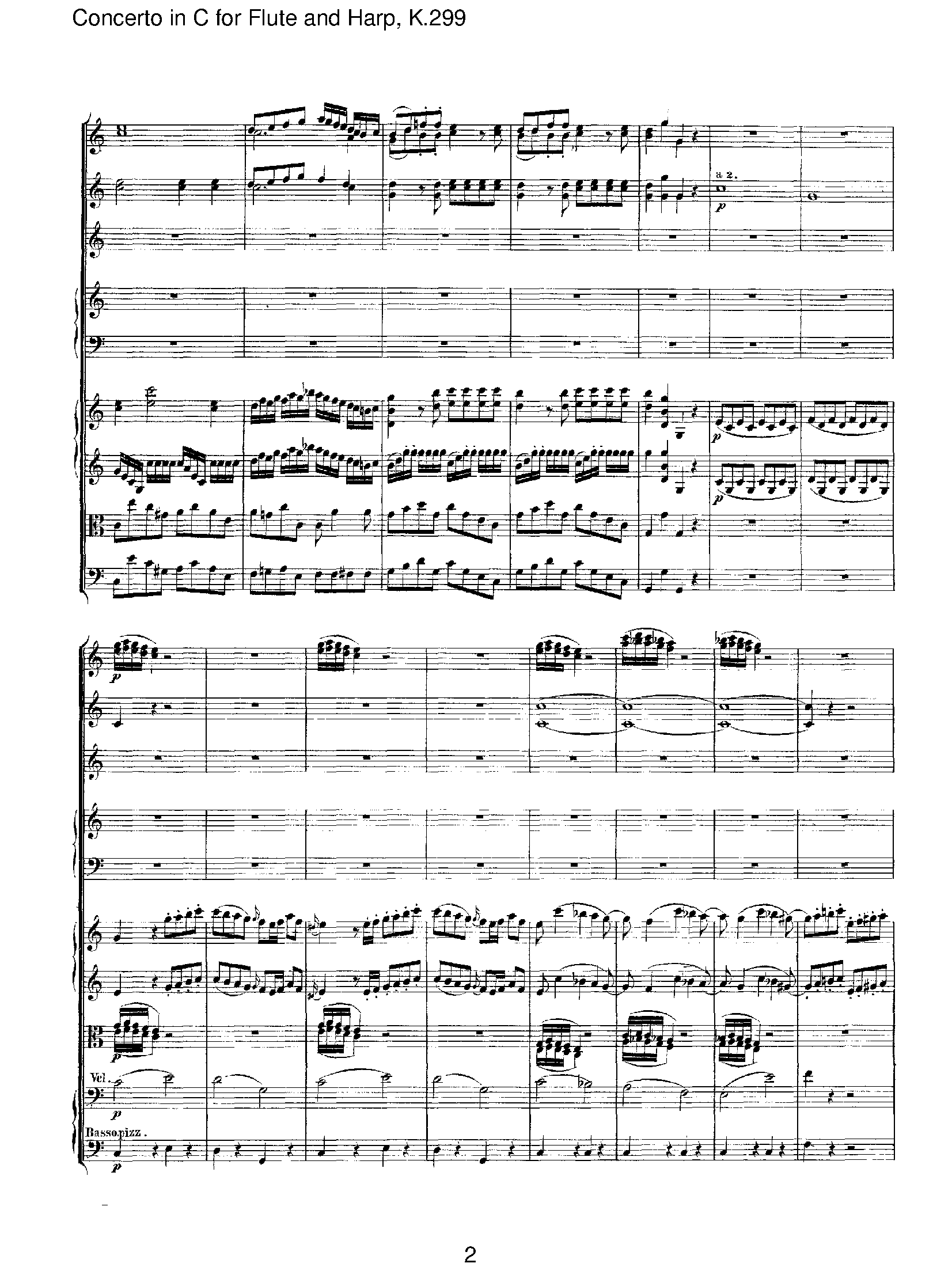 Mozart Concerto In C For Flute And Harp K 299 Sheet Music For