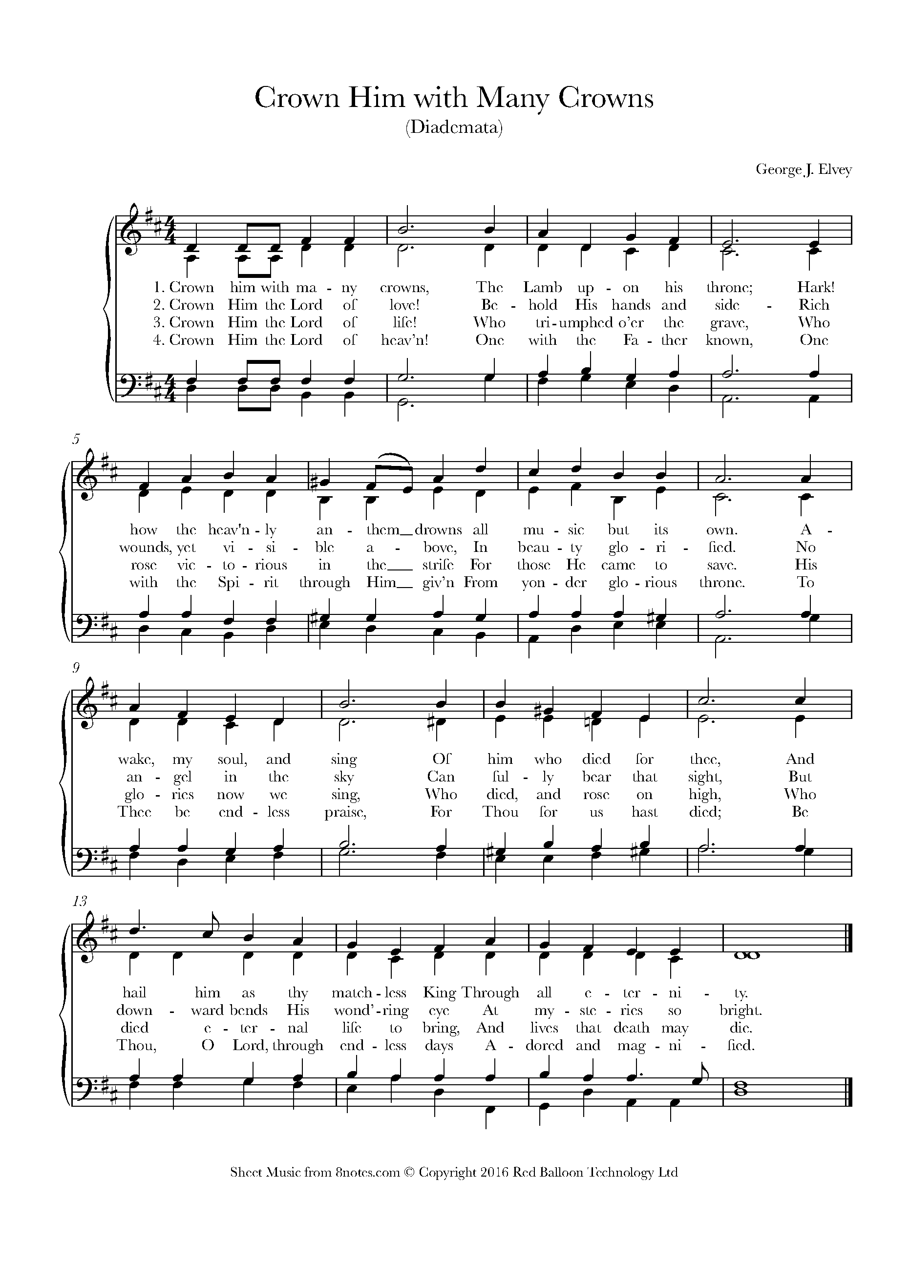 Elvey - Crown Him with many crowns (Diademata) Sheet music for Organ ...