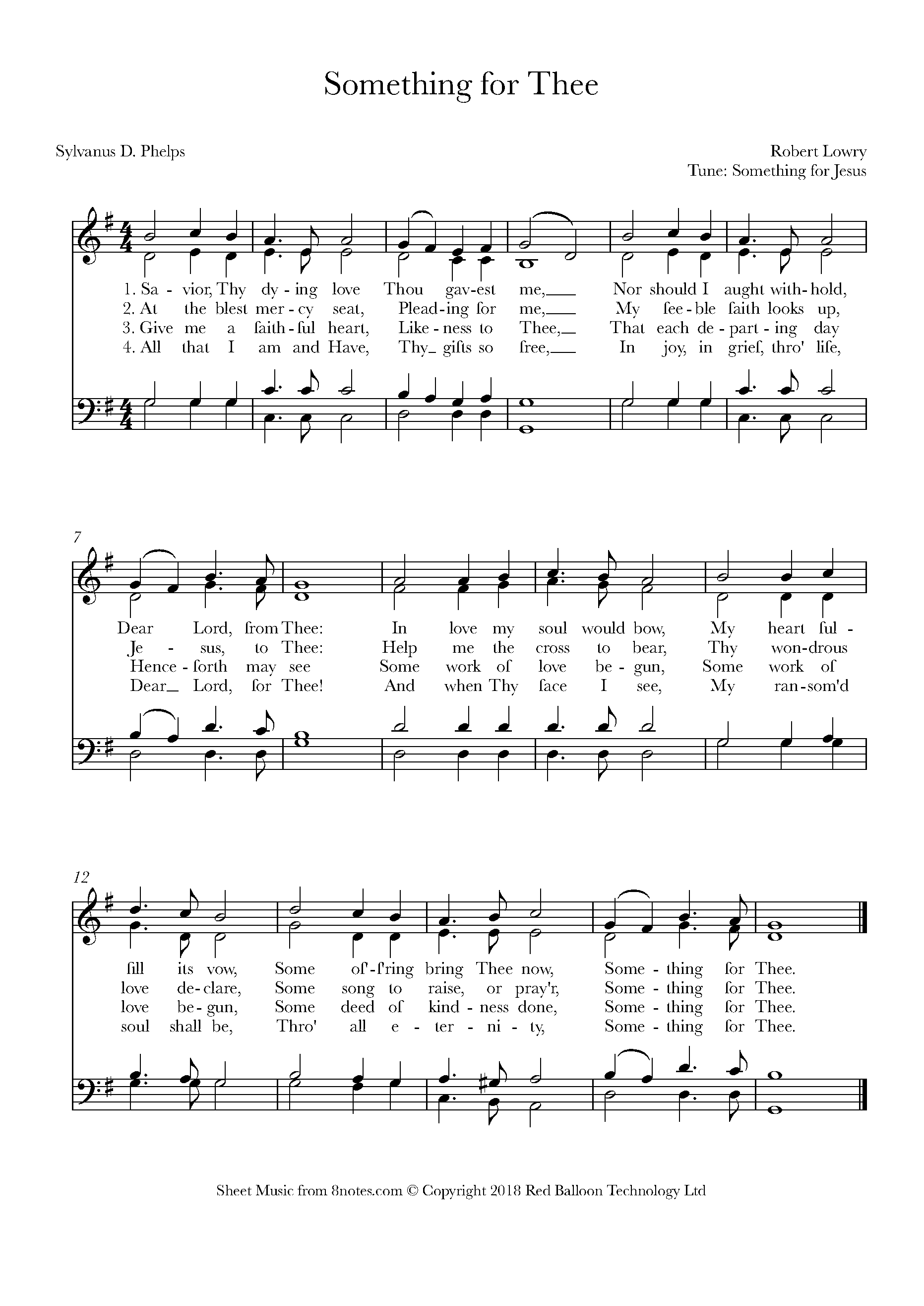 Lowry - Something for Thee Sheet music for Organ - 8notes.com