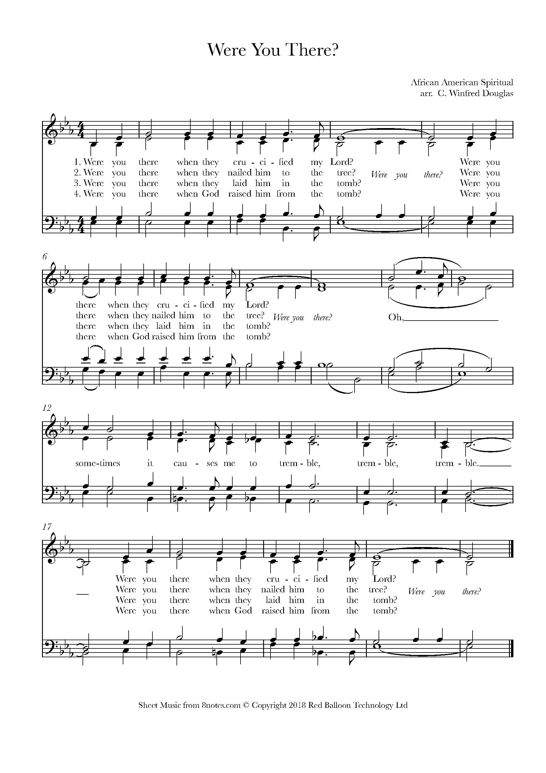 Were you there when they crucified my Lord (Spiritual) Sheet music for ...