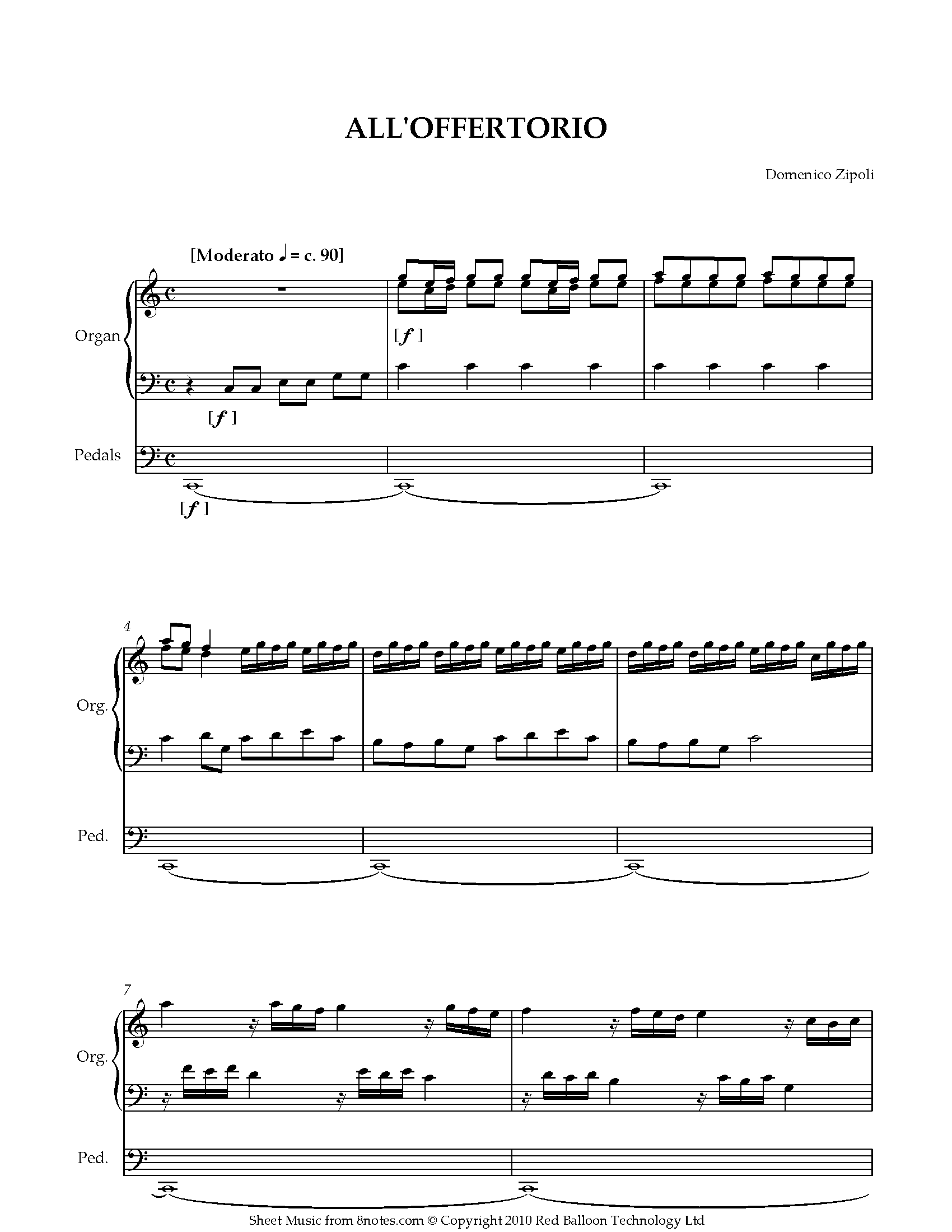 Zipoli - ALL OFFERTORIO Sheet music for Organ - 8notes.com