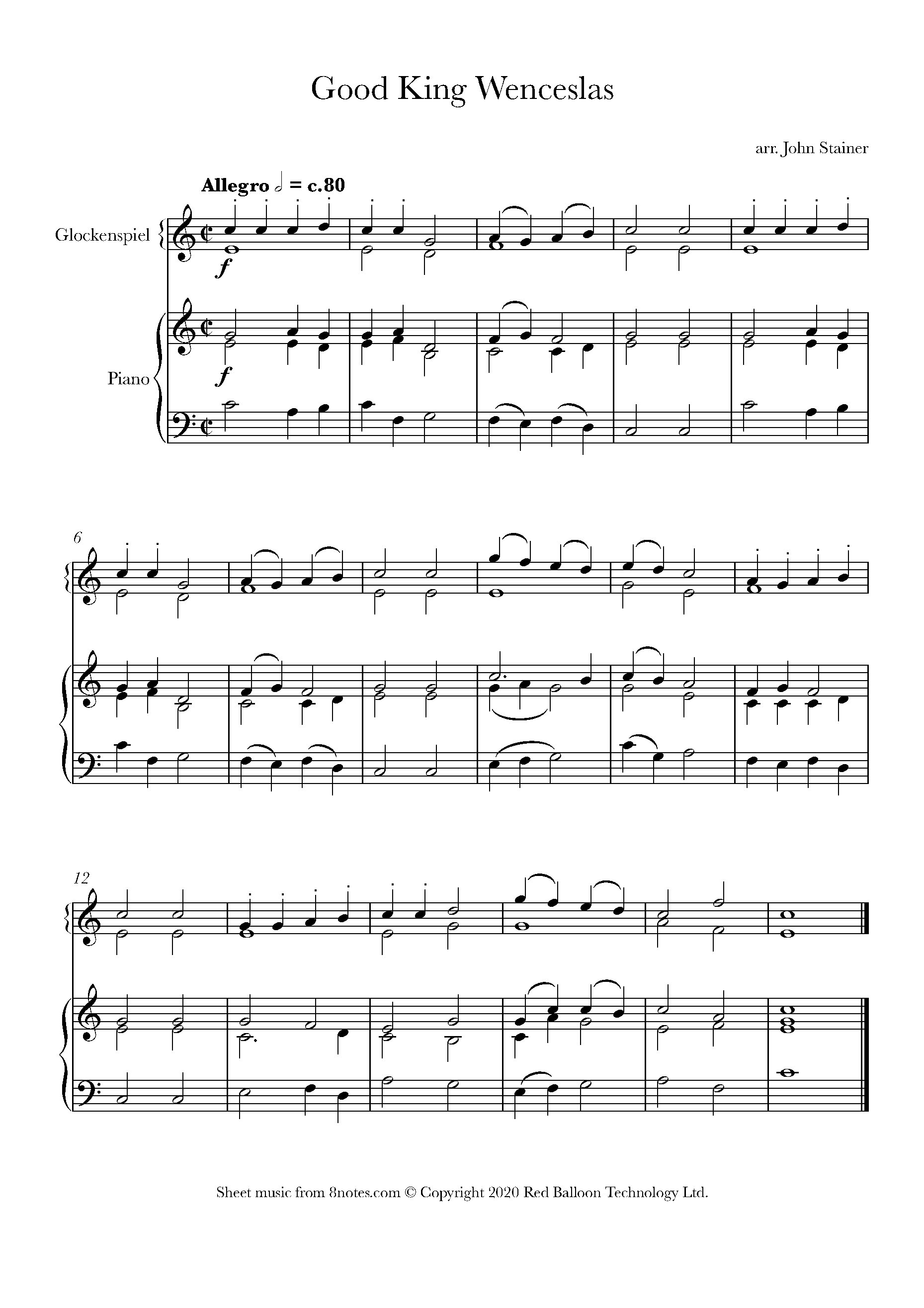 Good King Wenceslas Sheet music for Percussion - 8notes.com